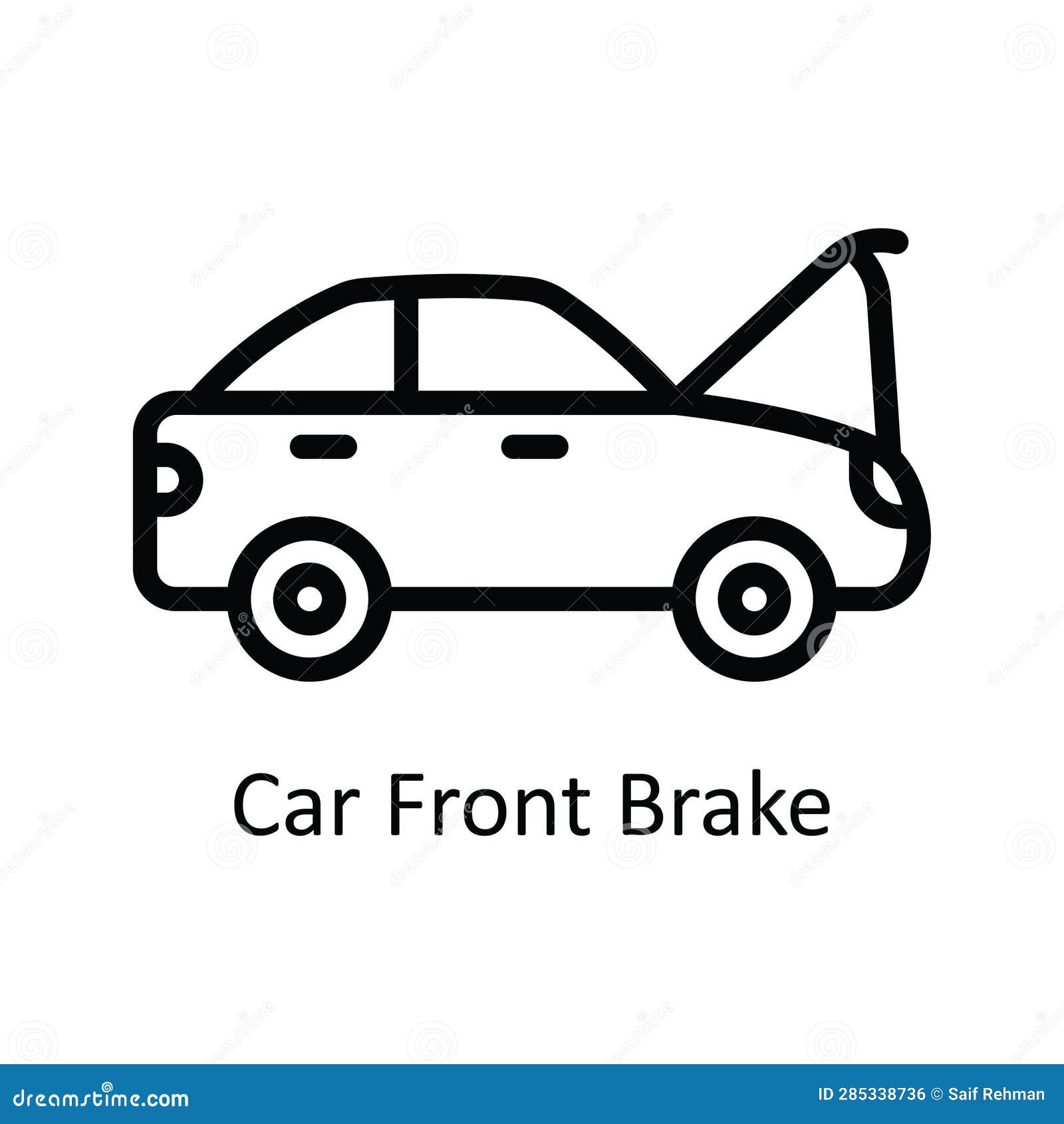 Car Broke Vector Outline Icon Design Illustration. Car Accident Symbol ...