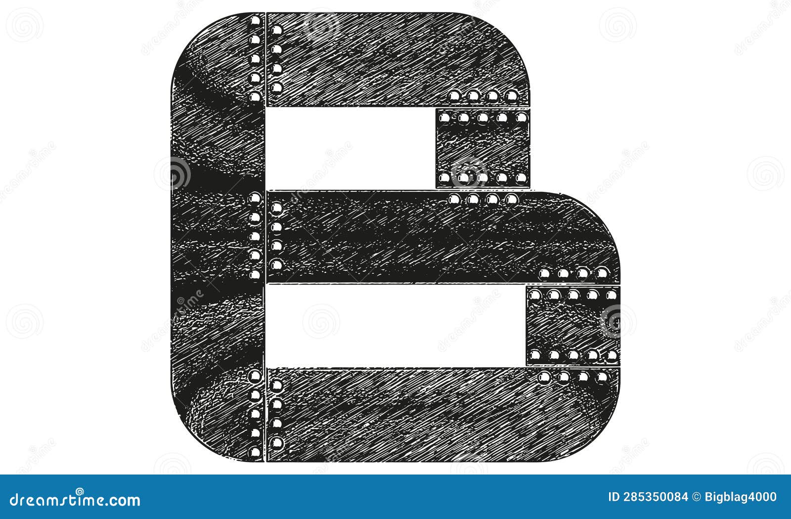 Vector Decorative Grunge Font.Letter with Riveted Metal Sheets. Stock ...