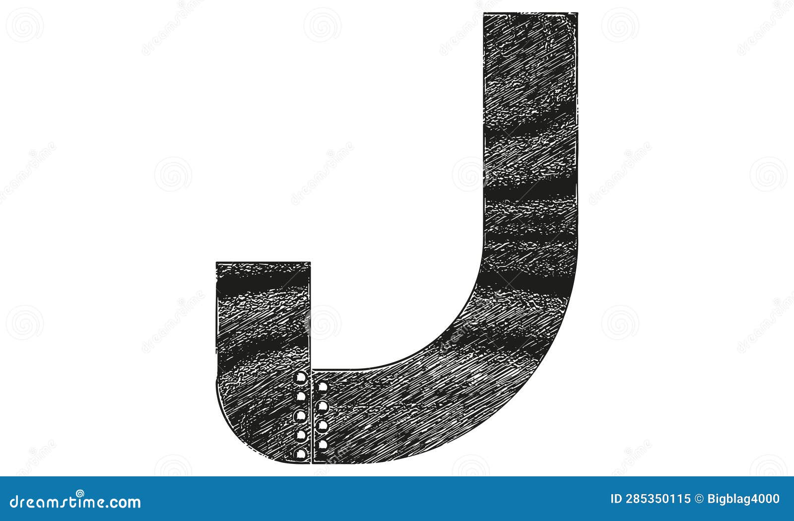 Vector Decorative Grunge Font.Letter with Riveted Metal Sheets. Stock ...