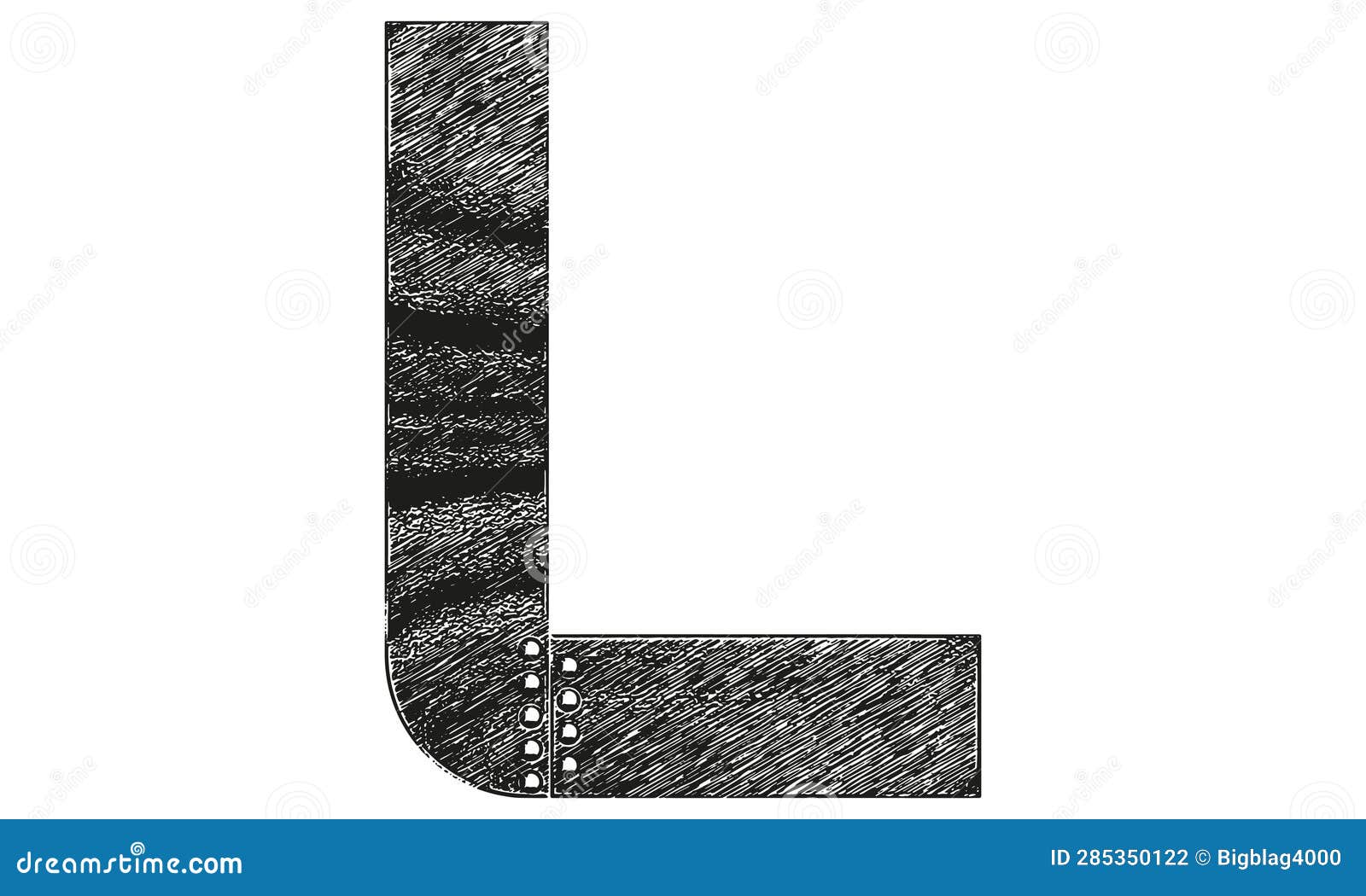 Vector Decorative Grunge Font.Letter with Riveted Metal Sheets. Stock ...