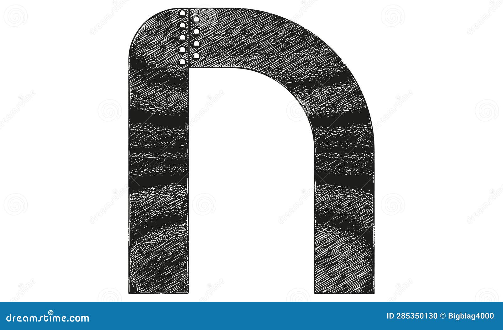 Vector Decorative Grunge Font.Letter with Riveted Metal Sheets. Stock ...