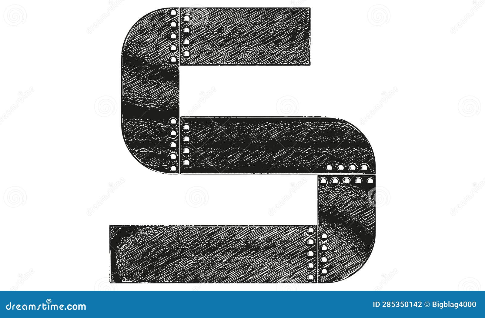 Vector Decorative Grunge Font.Letter with Riveted Metal Sheets. Stock ...