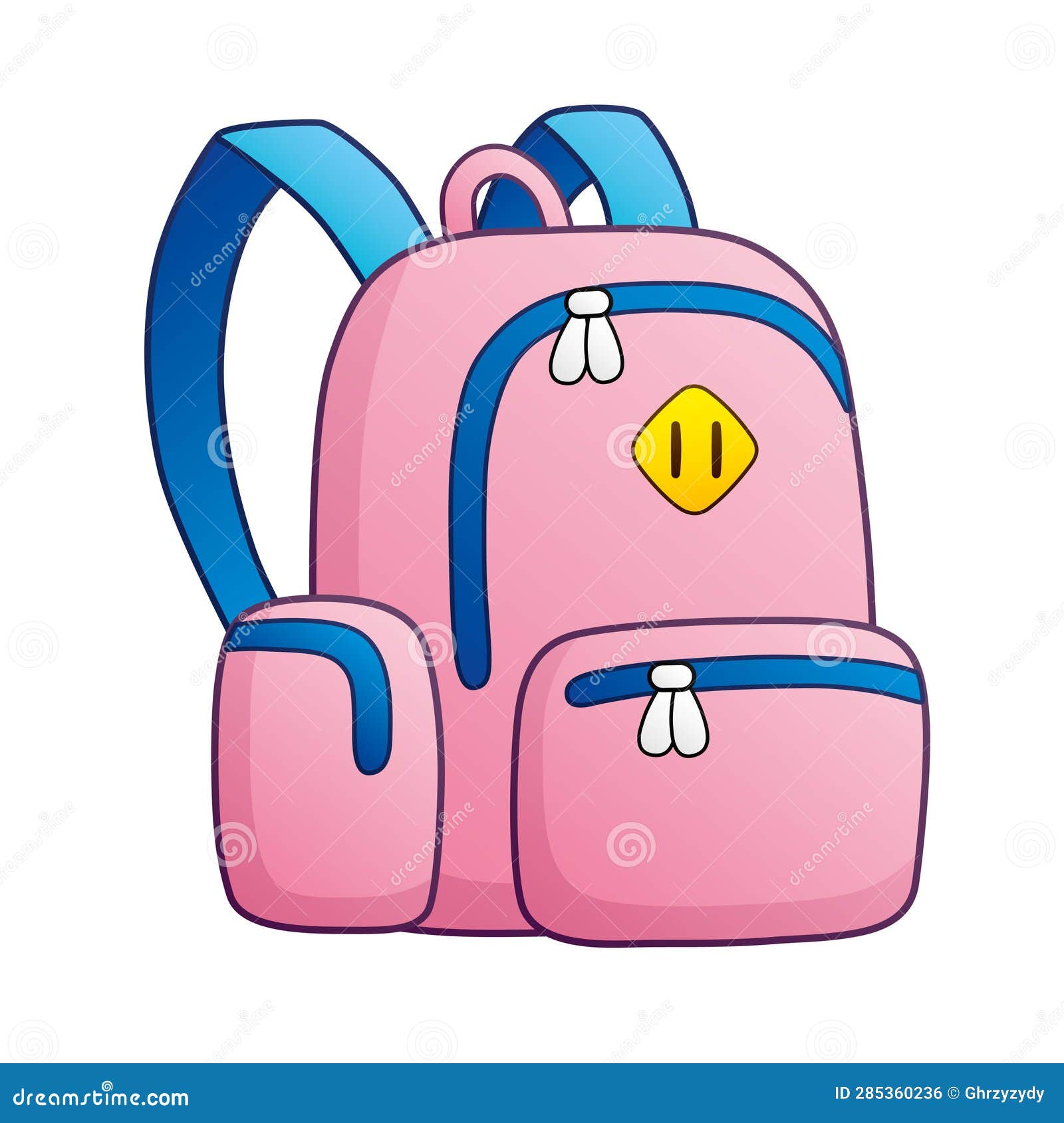 Pink Backpack or School Bag Stock Vector - Illustration of adventure ...