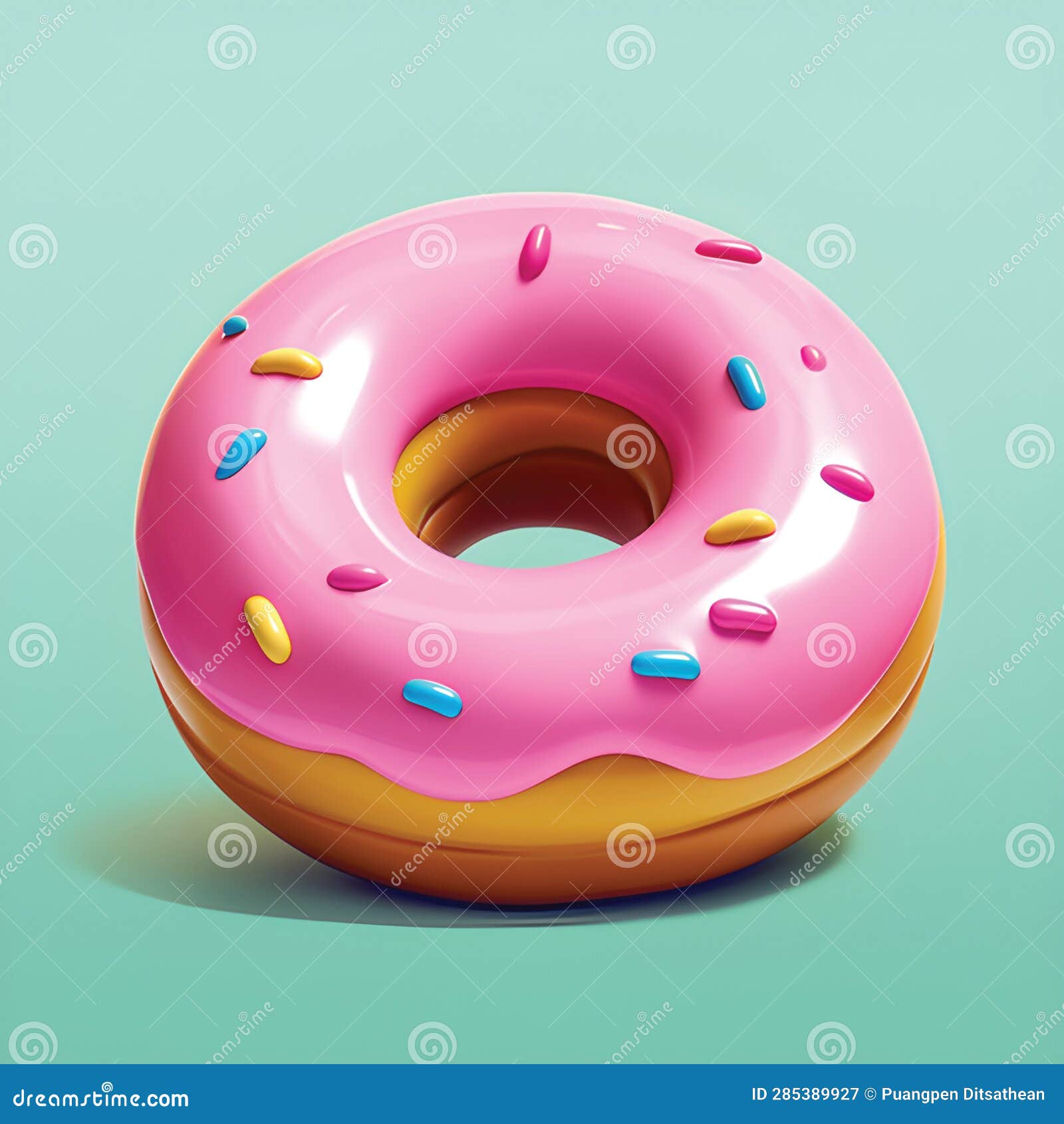 Donut. 3d Vector Realistic Objects.GenerativeAI. Stock Illustration ...