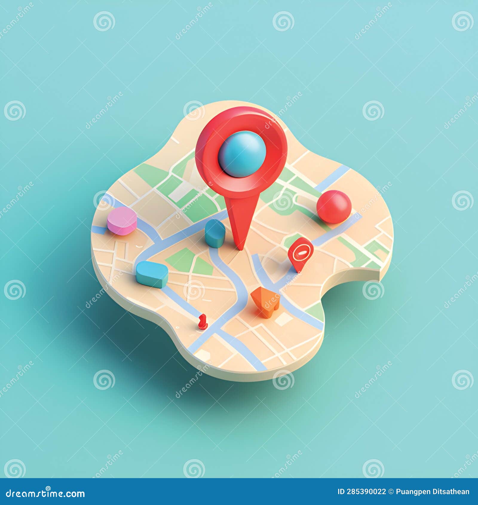 3d Icon Map Pointer. Location Mark. 3d Vector Illustration.GenerativeAI ...