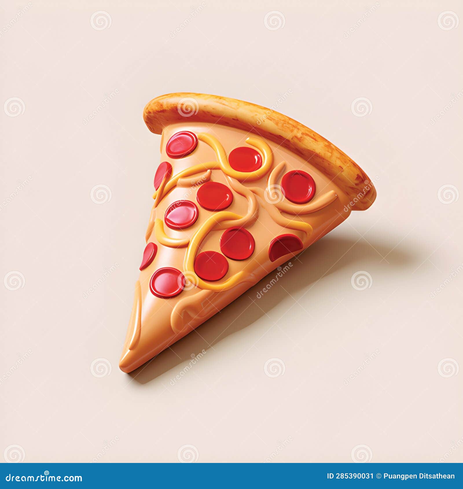 Pizza 3d Realistic Render Vector Icon.GenerativeAI. Stock Illustration ...