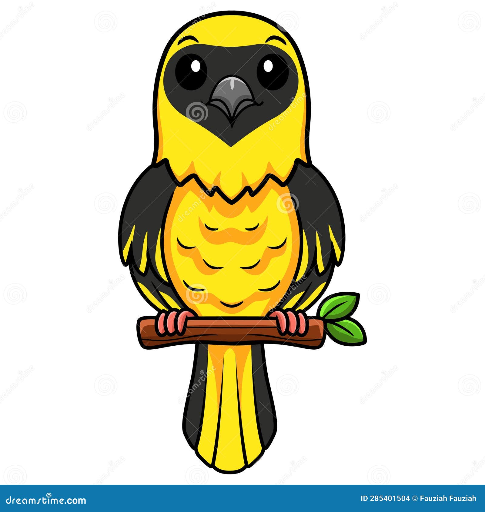 Cute Weaver Bird Cartoon on Tree Branch Stock Vector - Illustration of ...