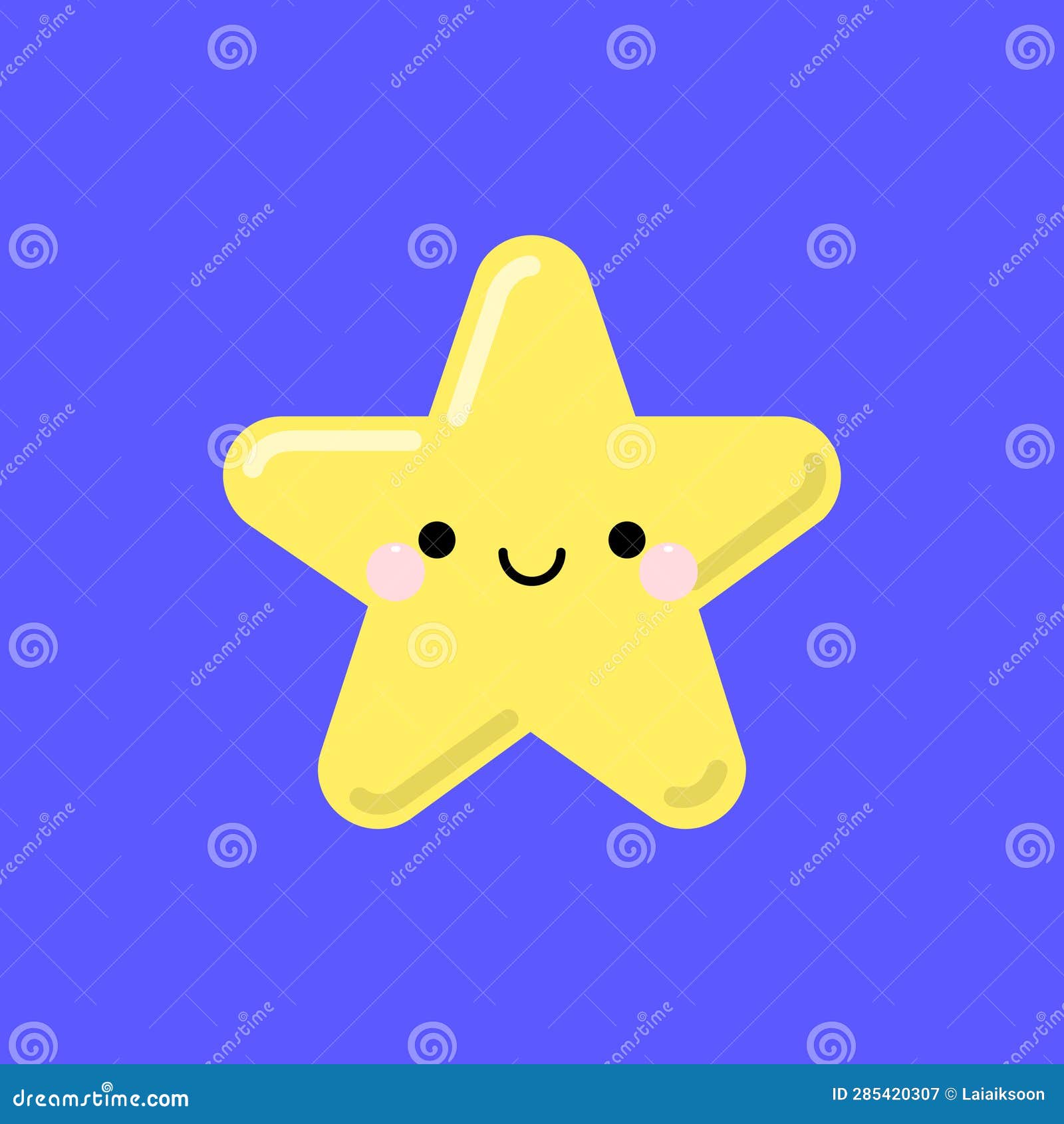 Cute Smiling Little Star Character Icon Stock Vector - Illustration of ...