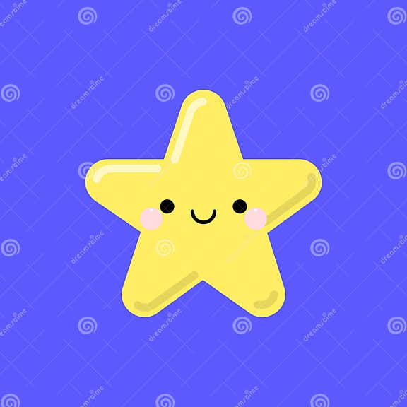 Cute Smiling Little Star Character Icon Stock Vector - Illustration of ...