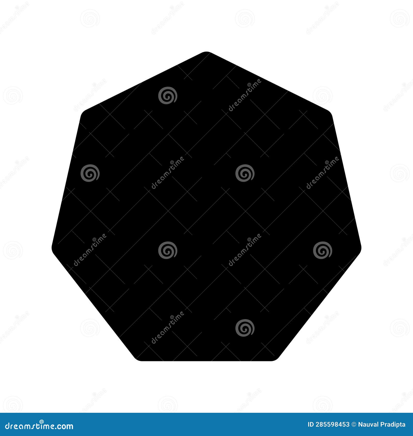 Heptagon Solid Style Icon stock vector. Illustration of icon - 285598453