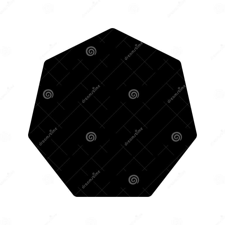 Heptagon Solid Style Icon stock vector. Illustration of icon - 285598453