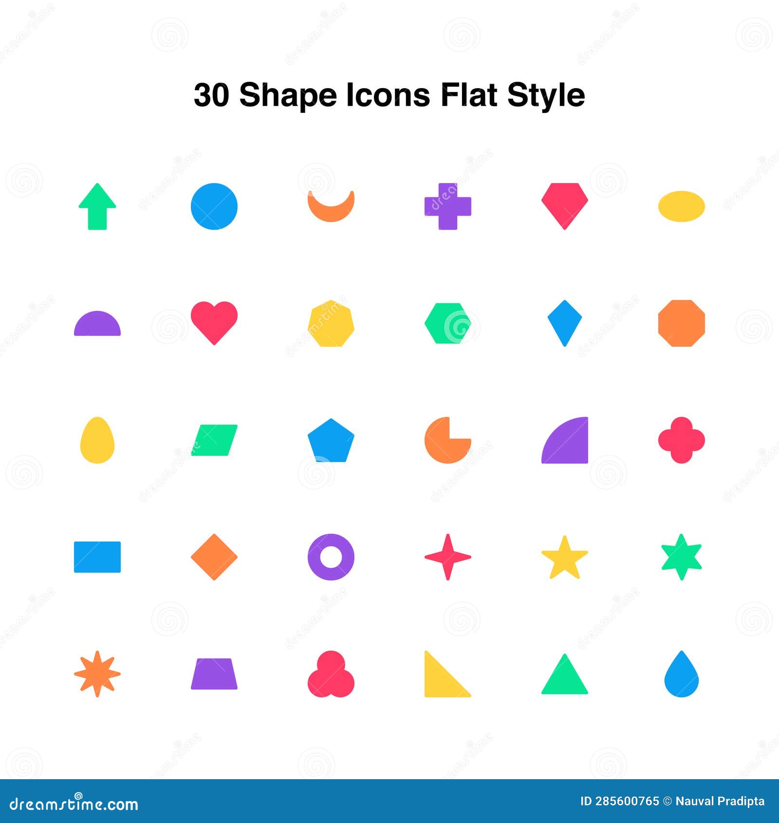 Shape Icons Set Flat Style stock vector. Illustration of element ...
