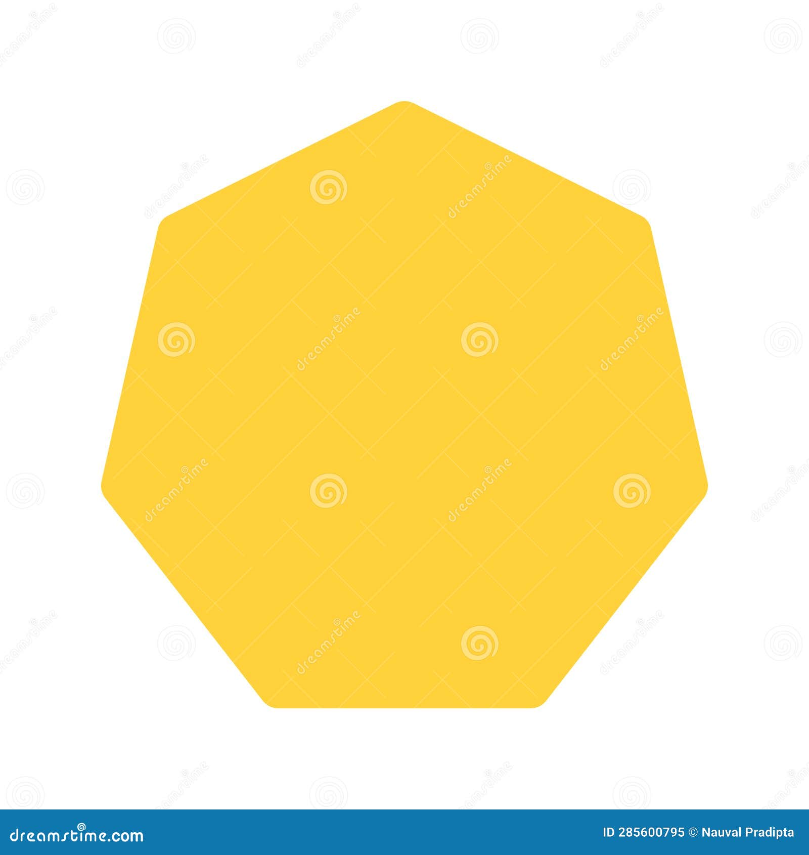 Heptagon Flat Style Icon stock vector. Illustration of isolated - 285600795