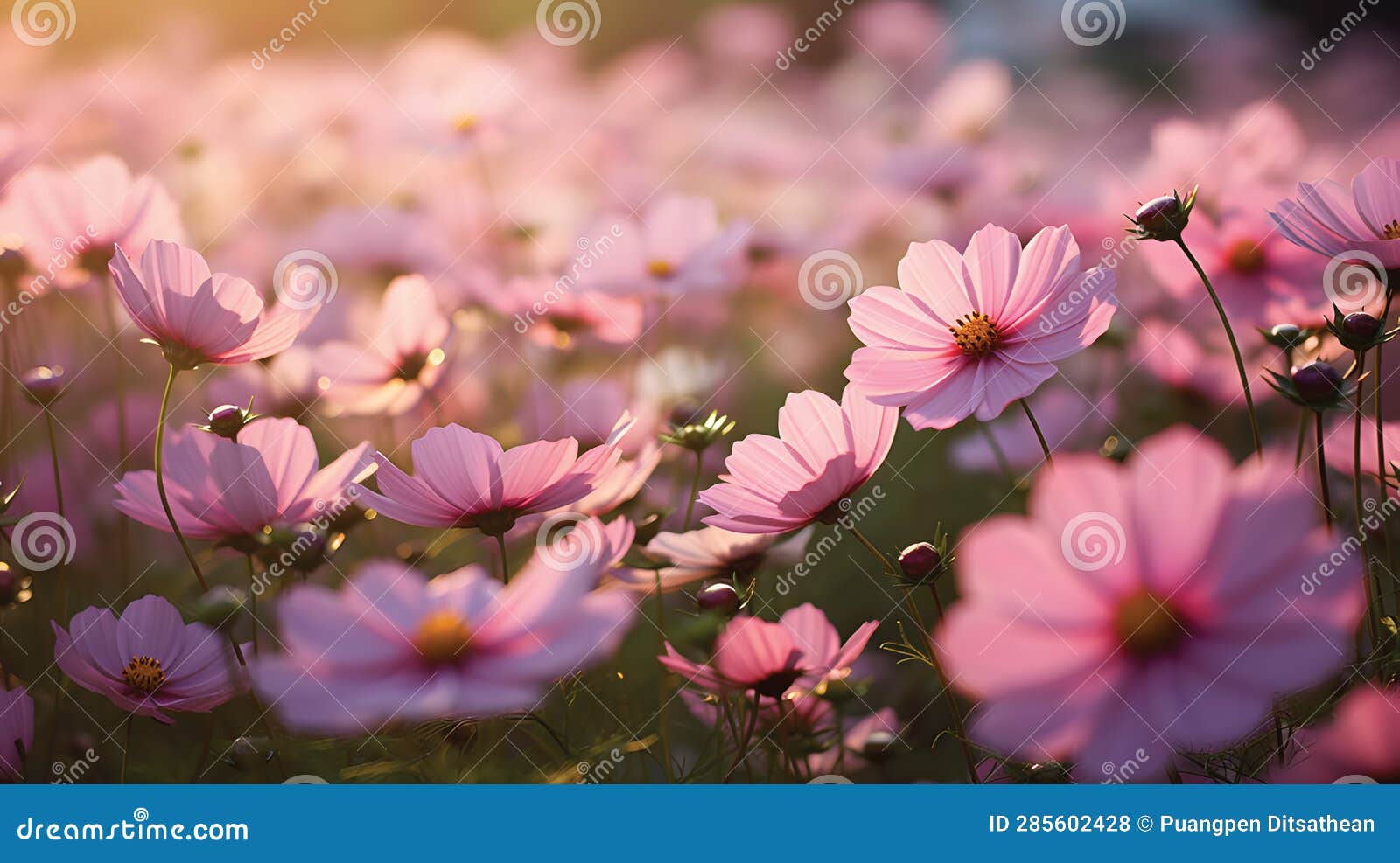 Beautiful Cosmos Flowers Blooming in the Garden for Background ...