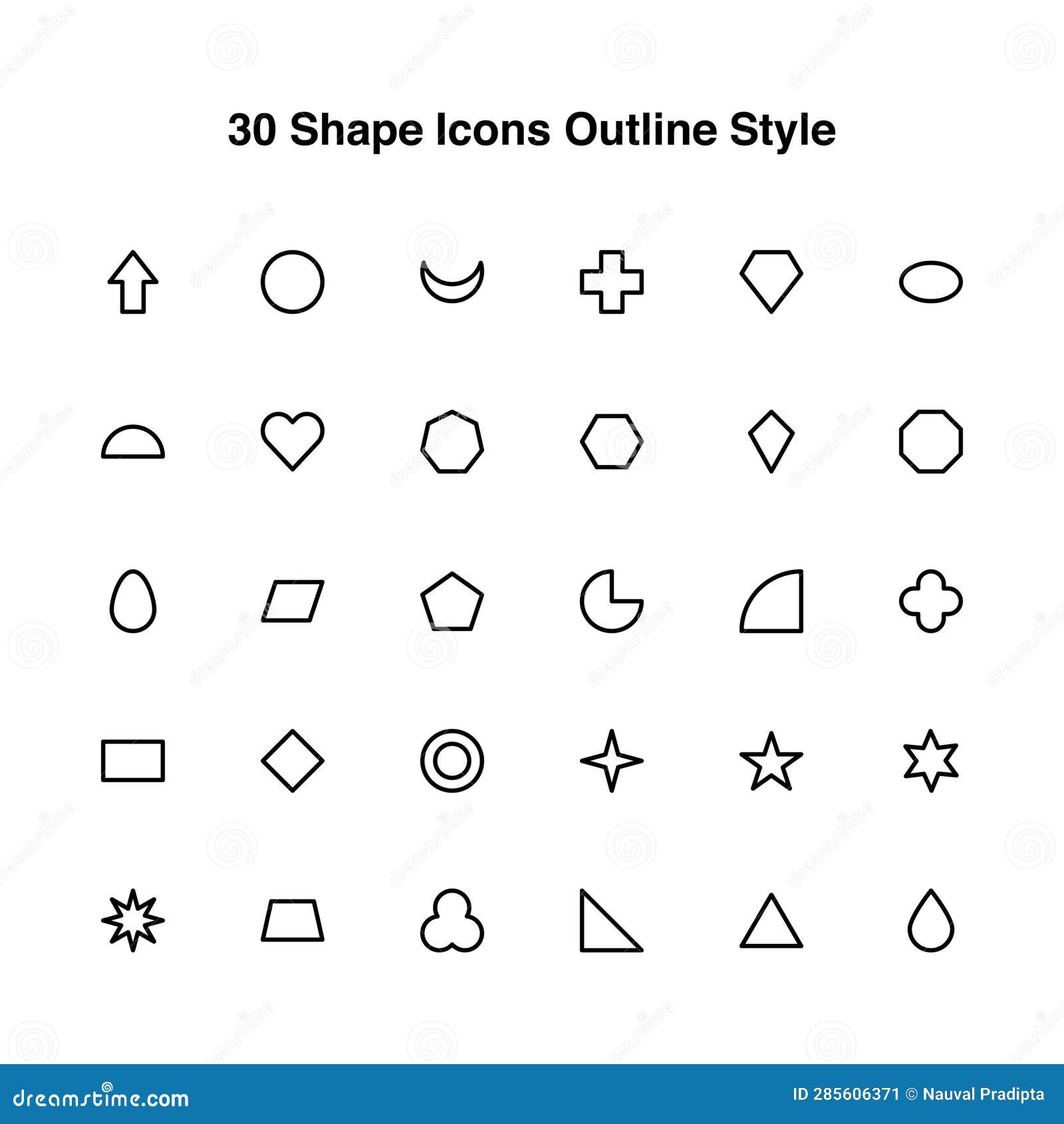 Shape Icons Set Outline Style Stock Vector - Illustration of rhombus ...