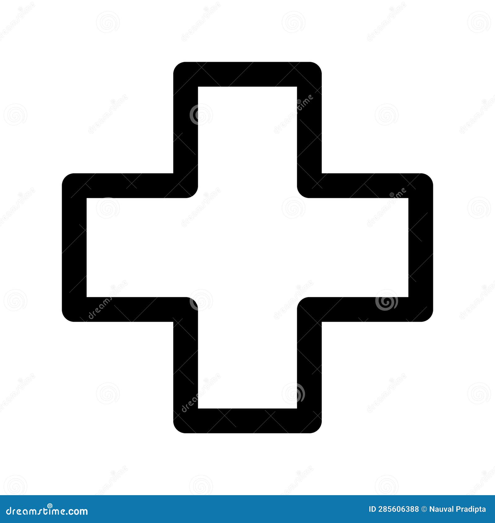 Cross Outline Style Icon stock vector. Illustration of sign - 285606388