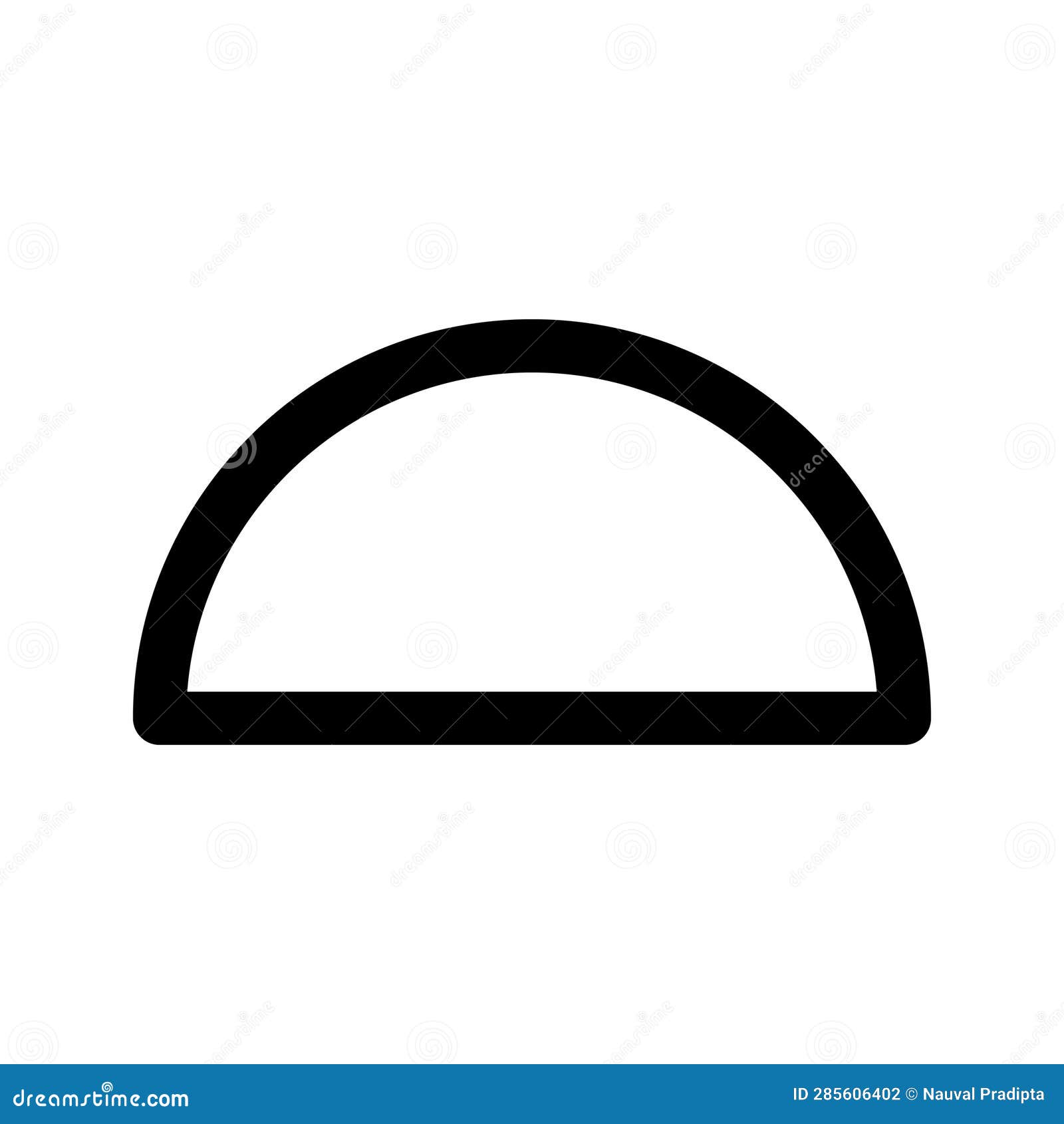 Half Circle Outline Style Icon Stock Vector - Illustration of design ...