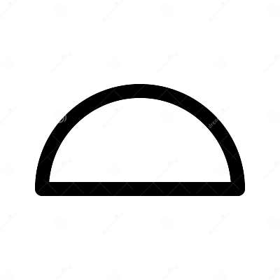Half Circle Outline Style Icon Stock Vector - Illustration of design ...