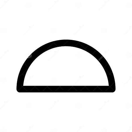 Half Circle Outline Style Icon Stock Vector - Illustration of design ...