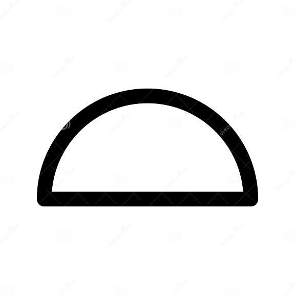 Half Circle Outline Style Icon Stock Vector - Illustration of design ...