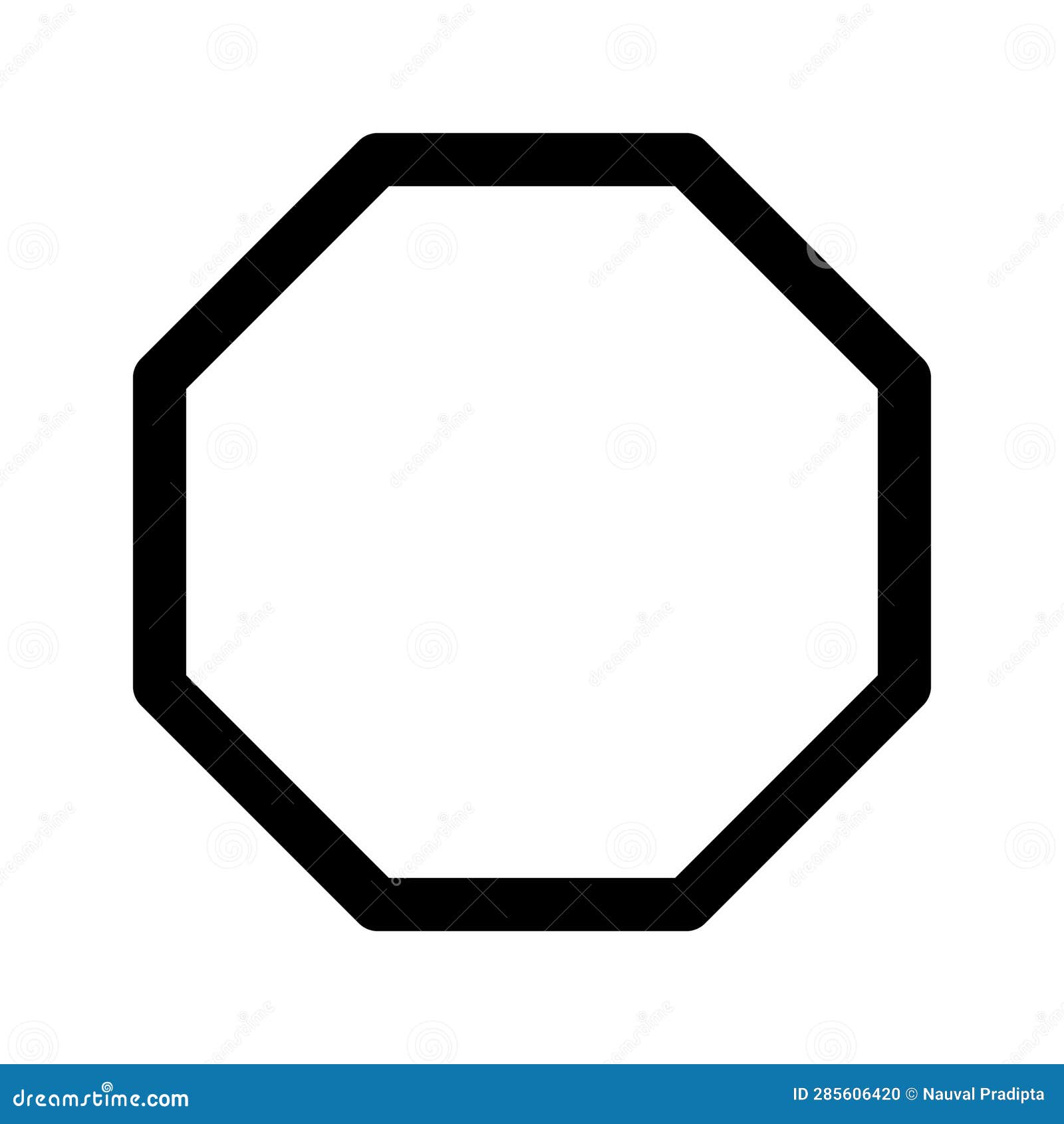 Octagon Outline Style Icon stock vector. Illustration of shapes - 285606420