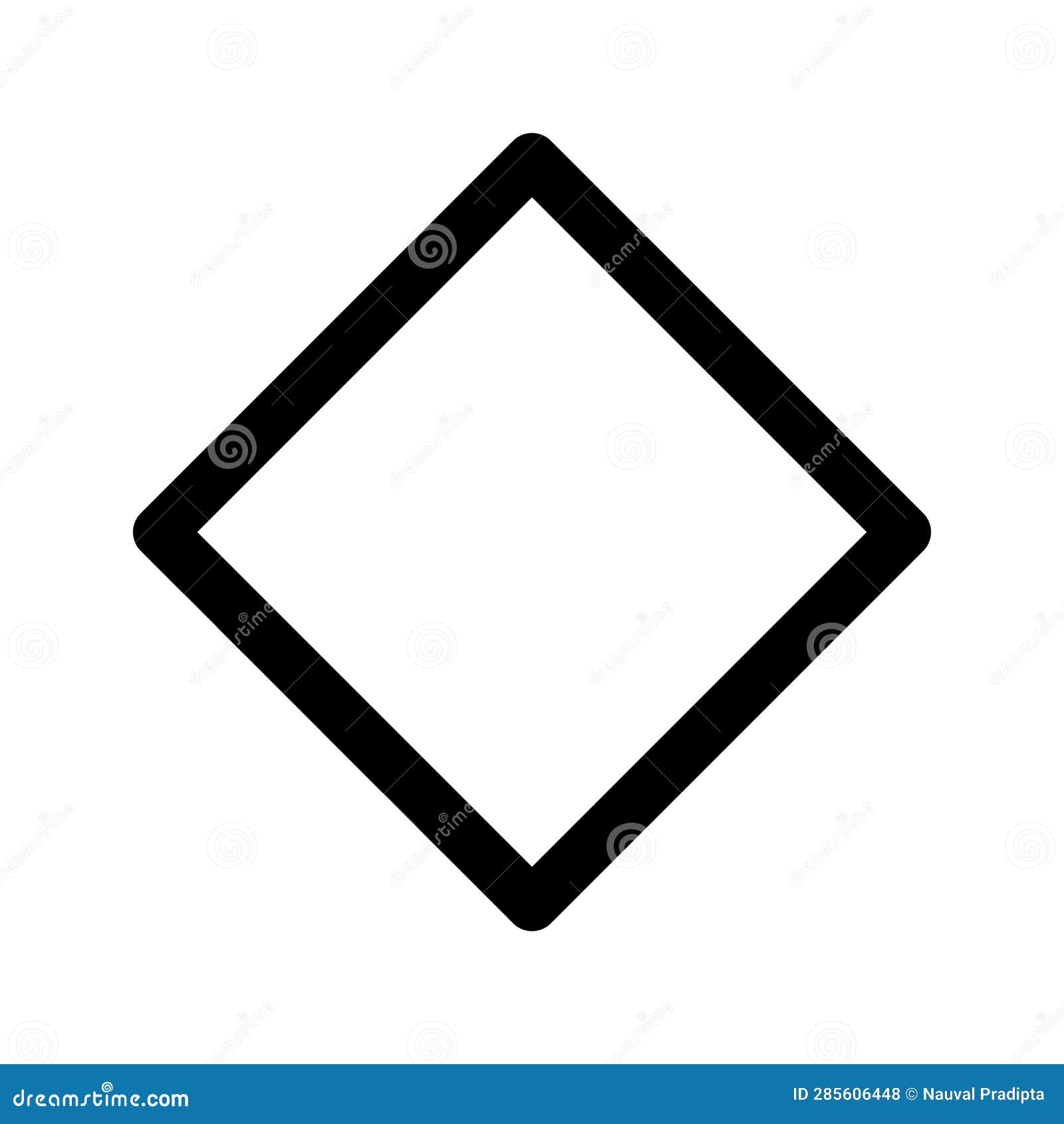 Rhombus Outline Style Icon stock vector. Illustration of decoration - 285606448