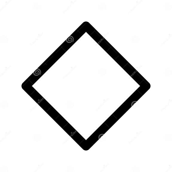 Rhombus Outline Style Icon stock vector. Illustration of decoration ...