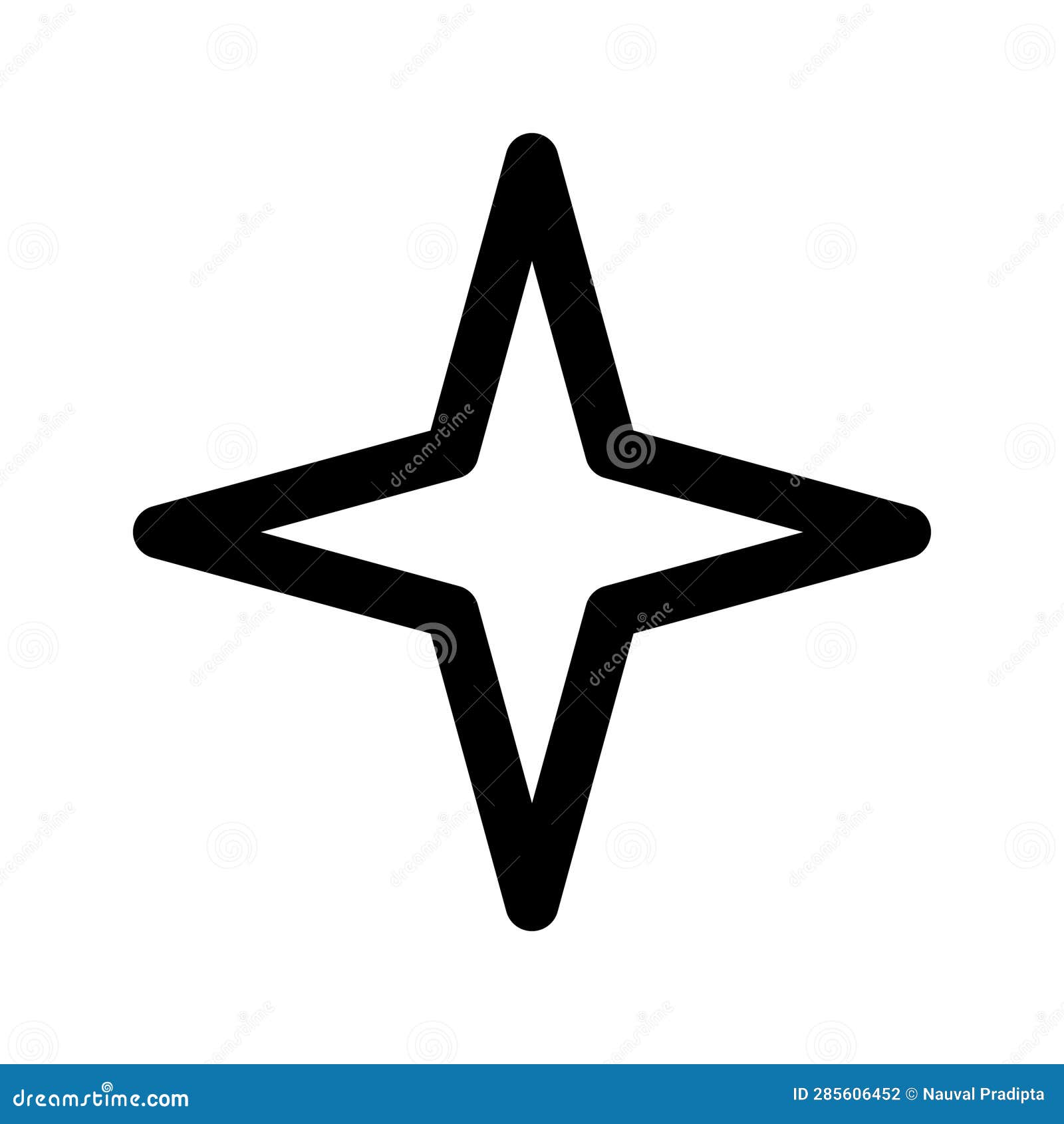 Star Outline Style Icon stock vector. Illustration of pattern - 285606452