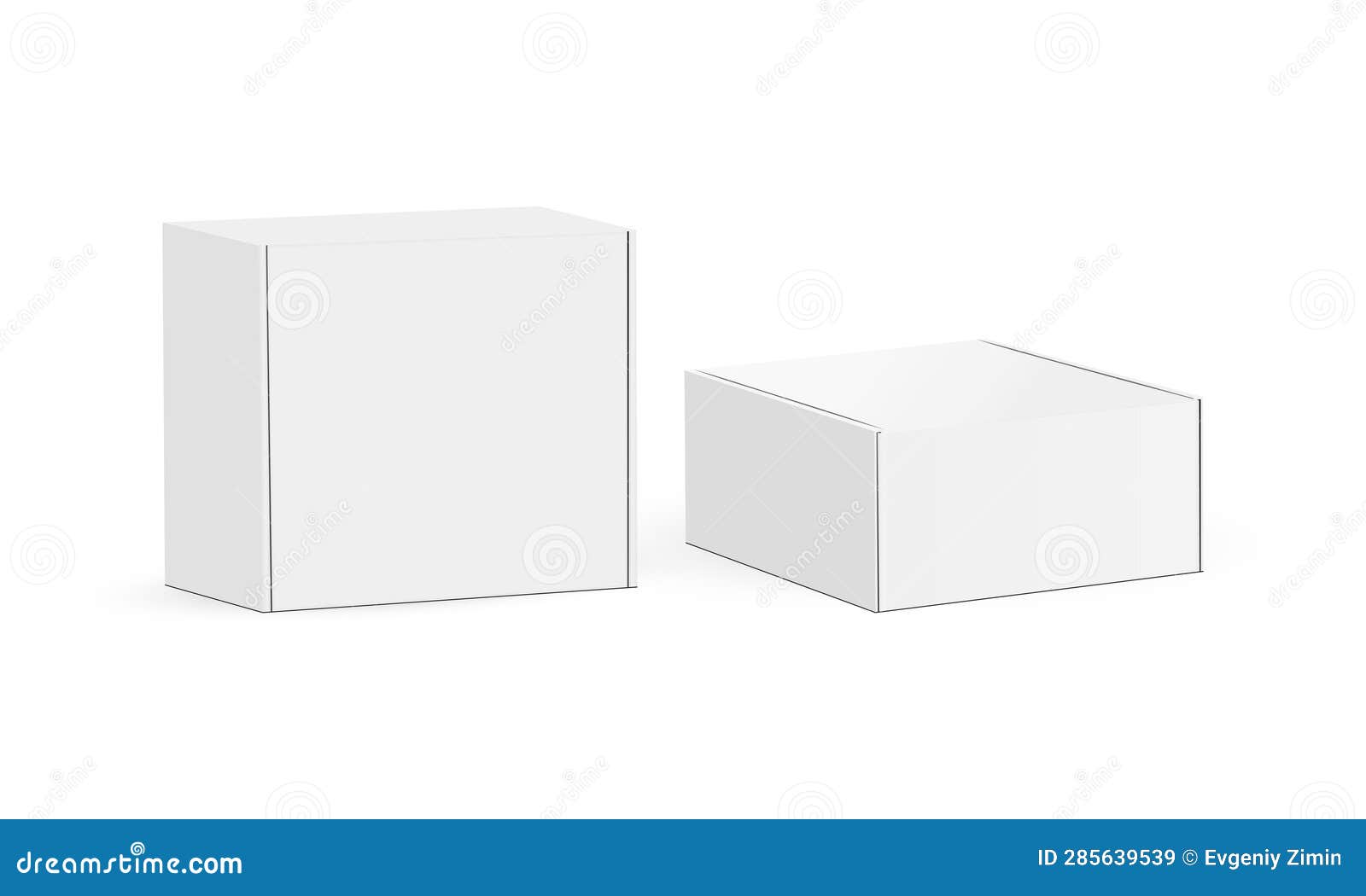 Two Cardboard Packaging Boxes, Side View Stock Vector - Illustration of ...