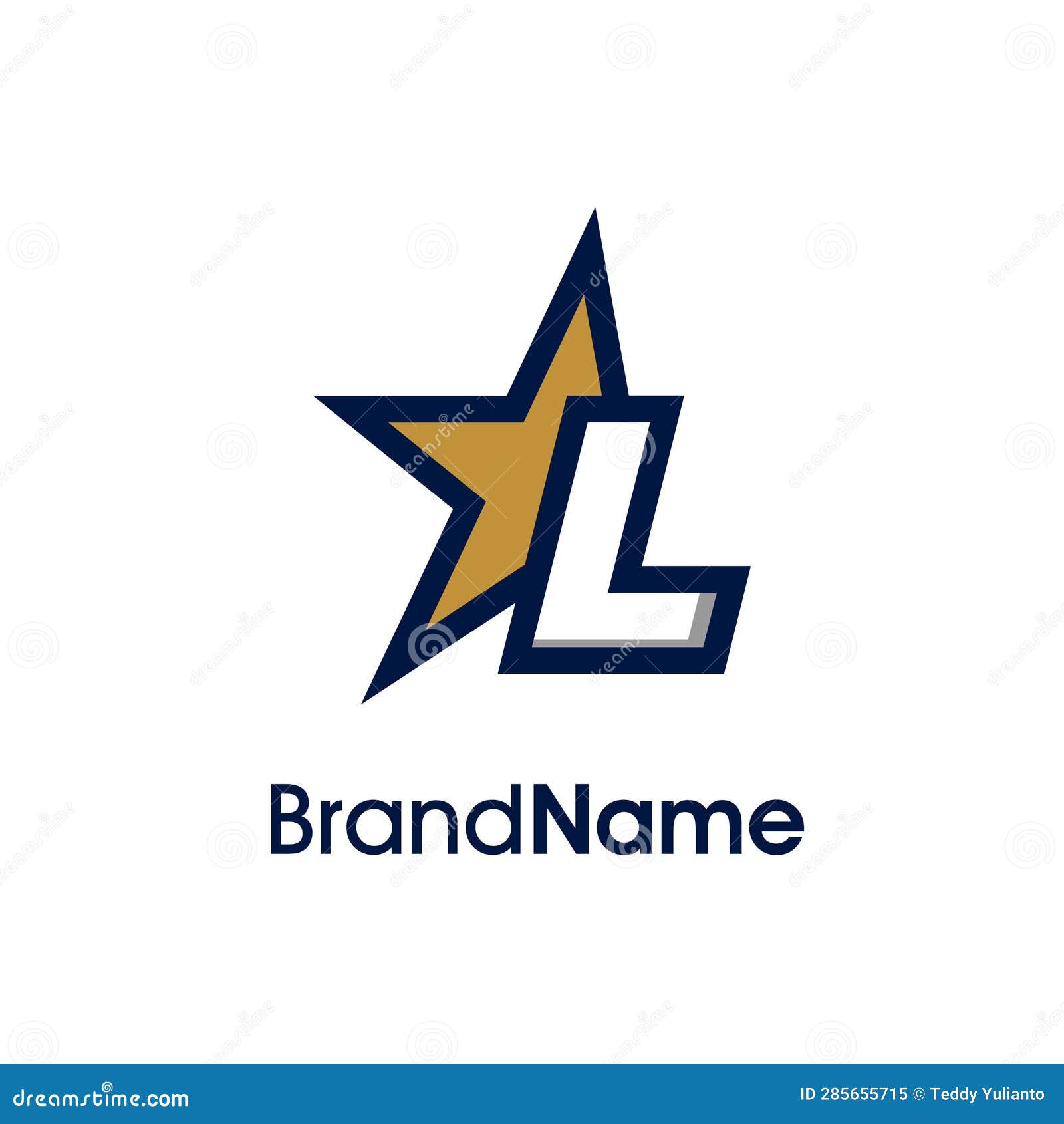 Initial L gold Star Logo stock vector. Illustration of finance - 285655715