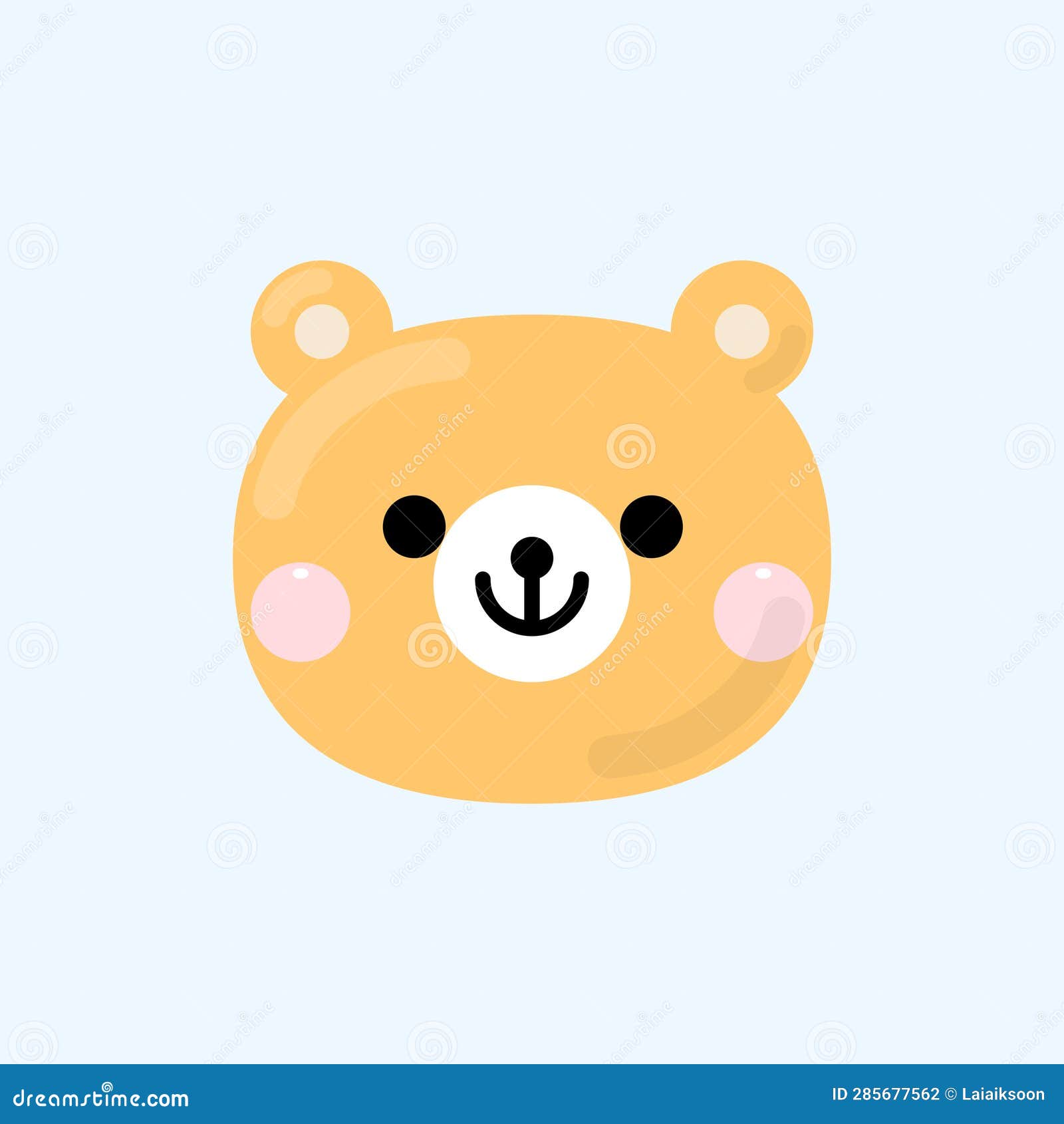 Cute Cartoon Bear Face Icon. Vector Illustration. Stock Vector ...