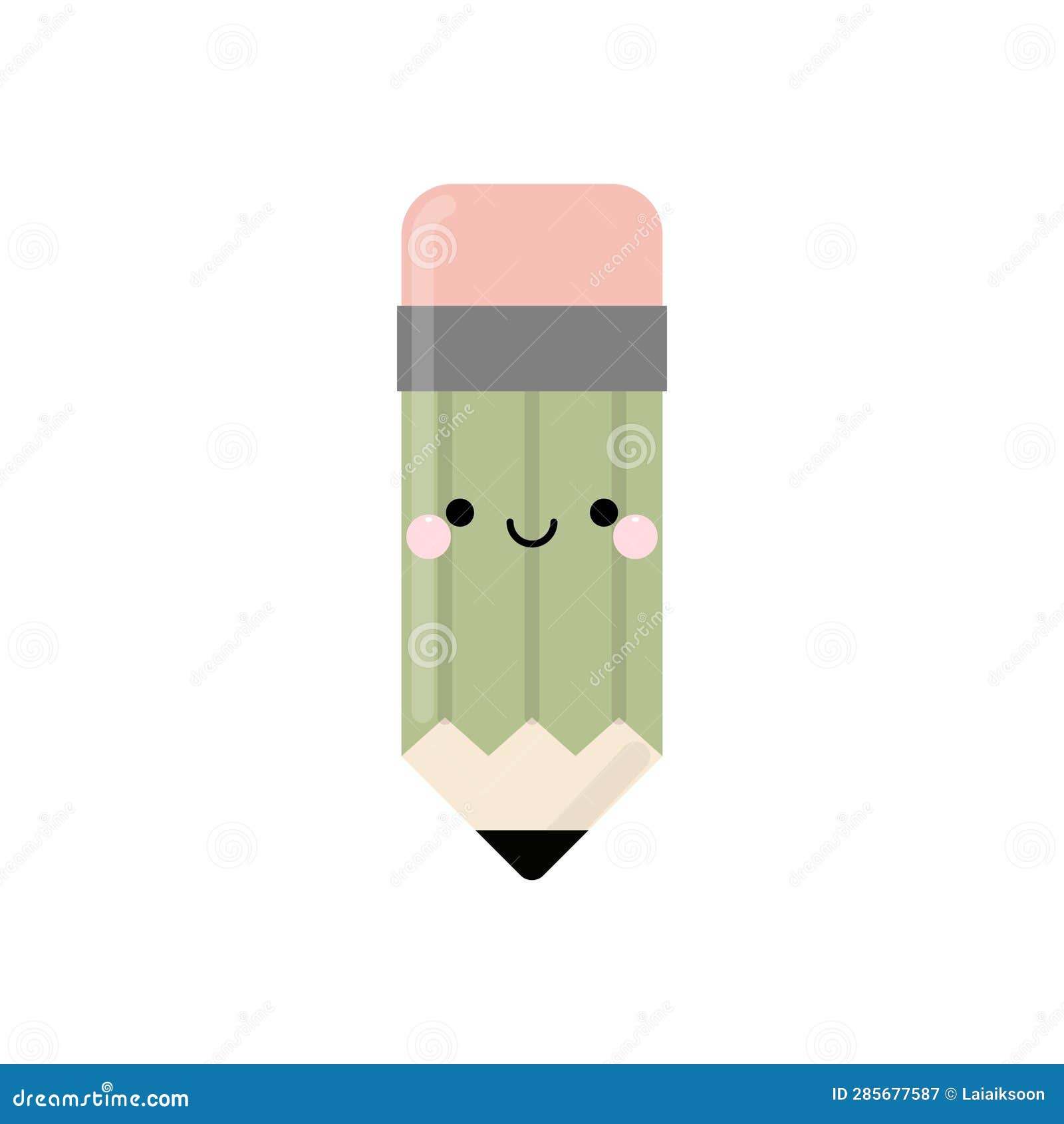Cute Smiling Pencil Cartoon Character Icon. Vector Illustration. Stock ...