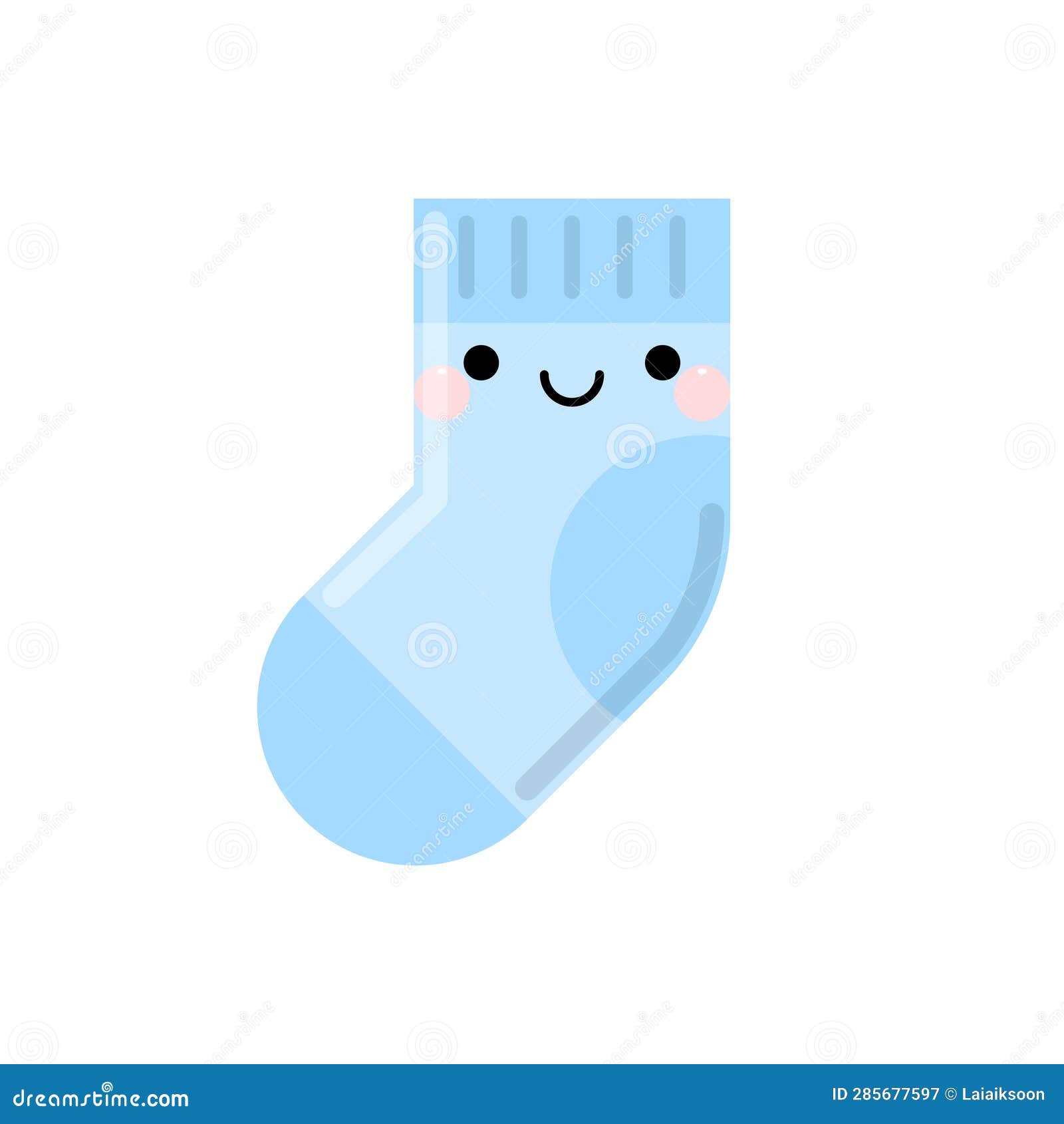 Cute Smiling Warm Sock Cartoon Character Emoji Character Icon. Stock ...