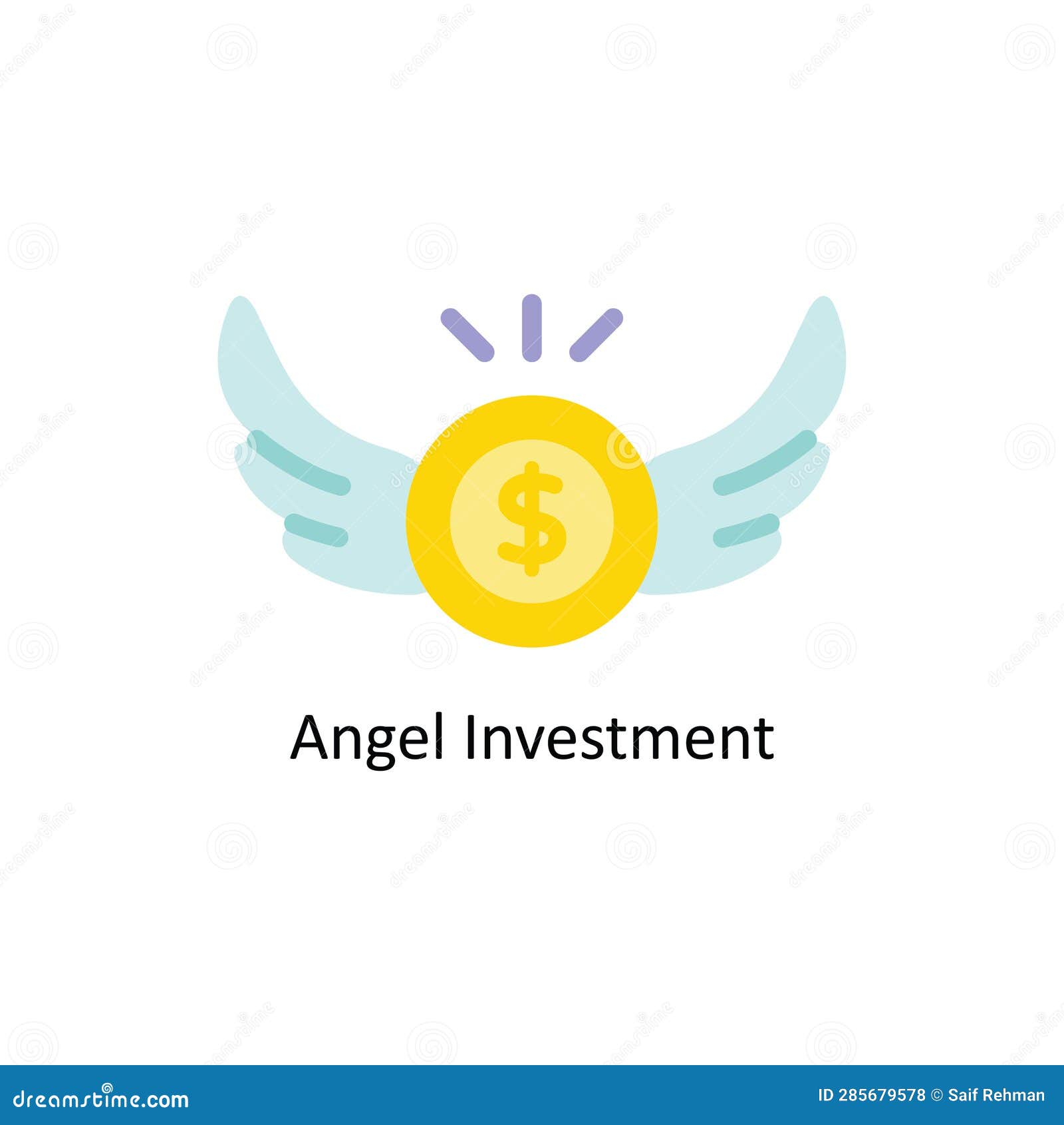 Angel Investment Vector Flat Icon Design Illustration. Bank Symbol on ...