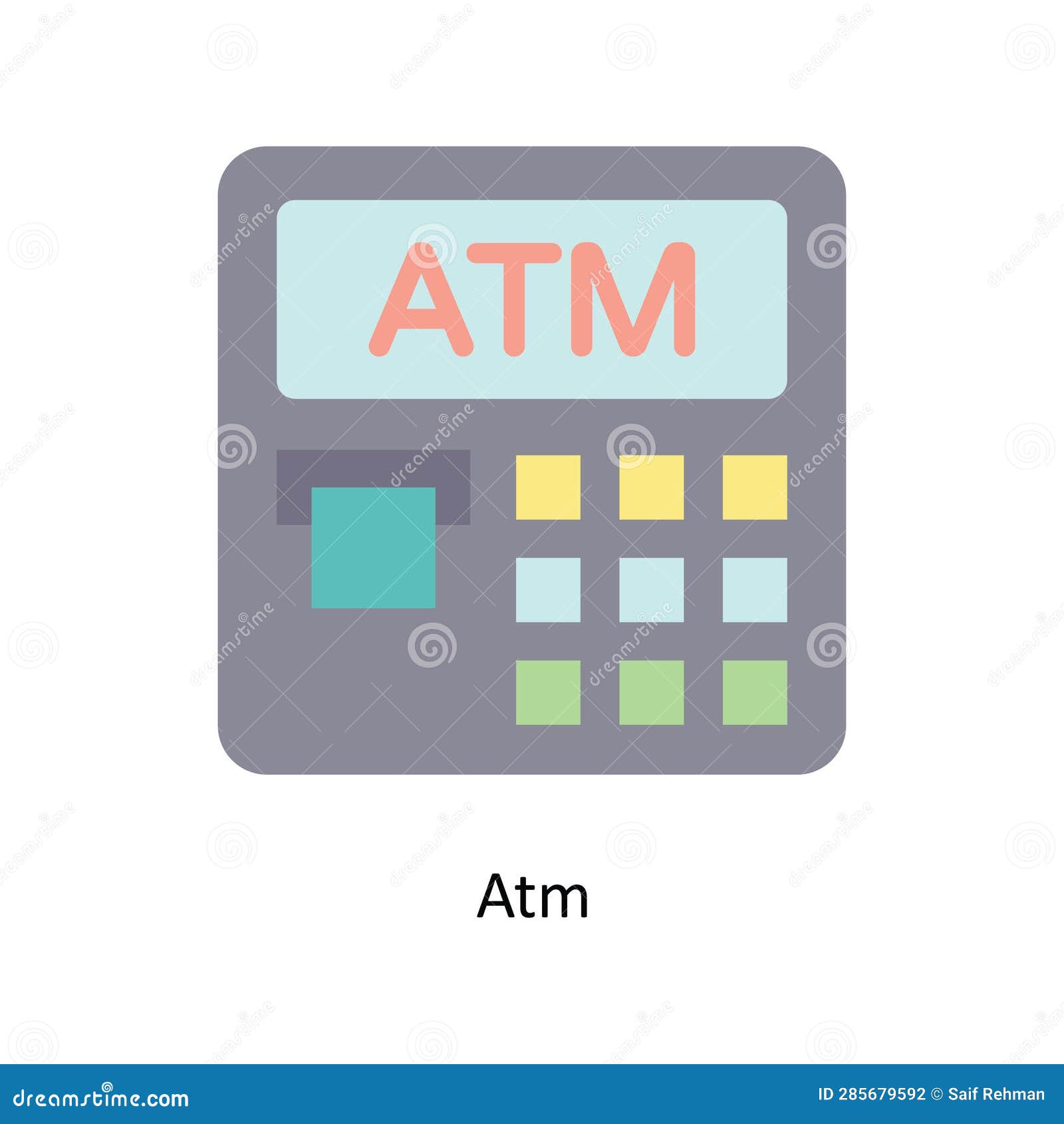 Atm Vector Flat Icon Design Illustration. Bank Symbol on White ...