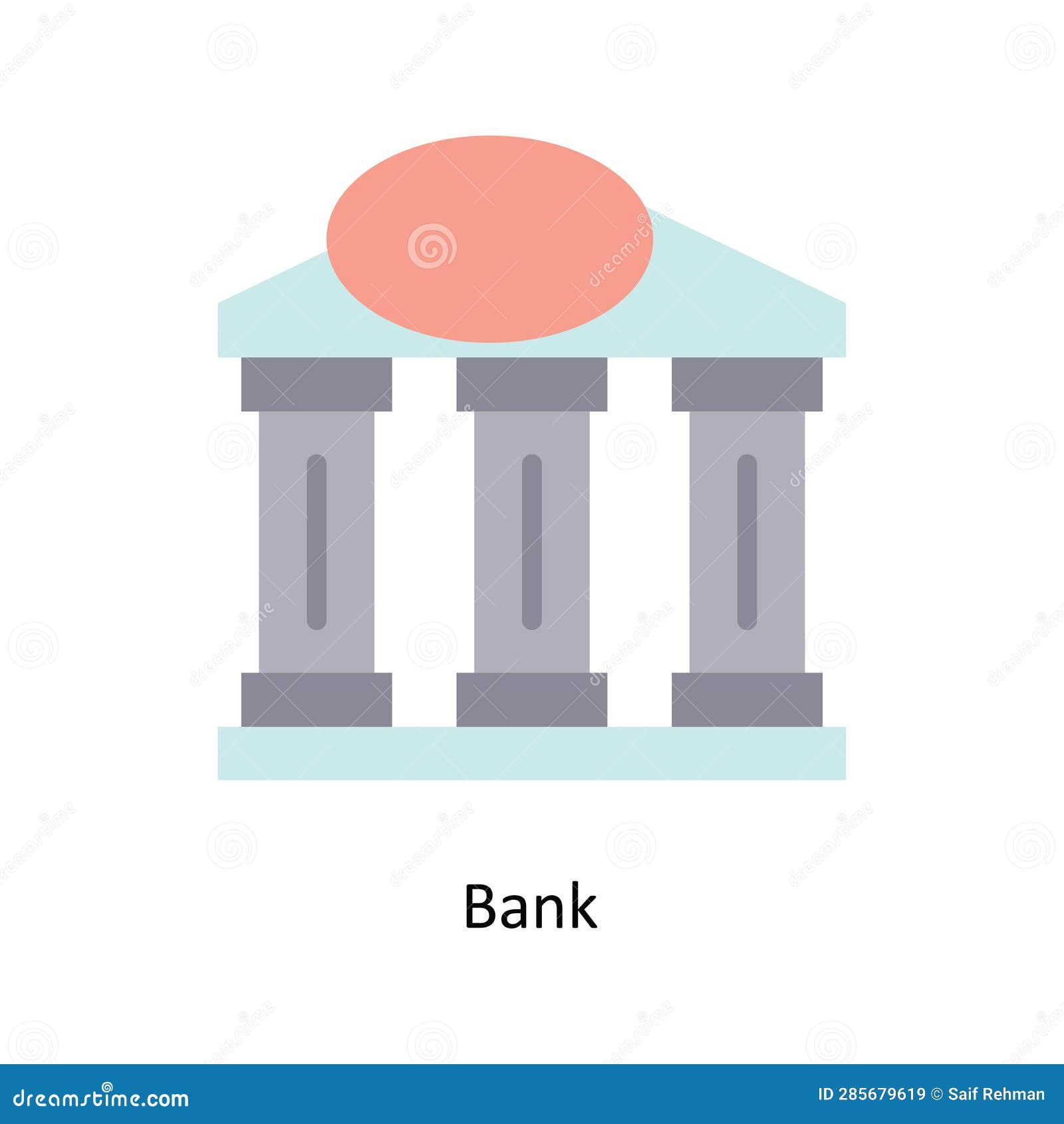 Bank Vector Flat Icon Design Illustration. Bank Symbol on White ...