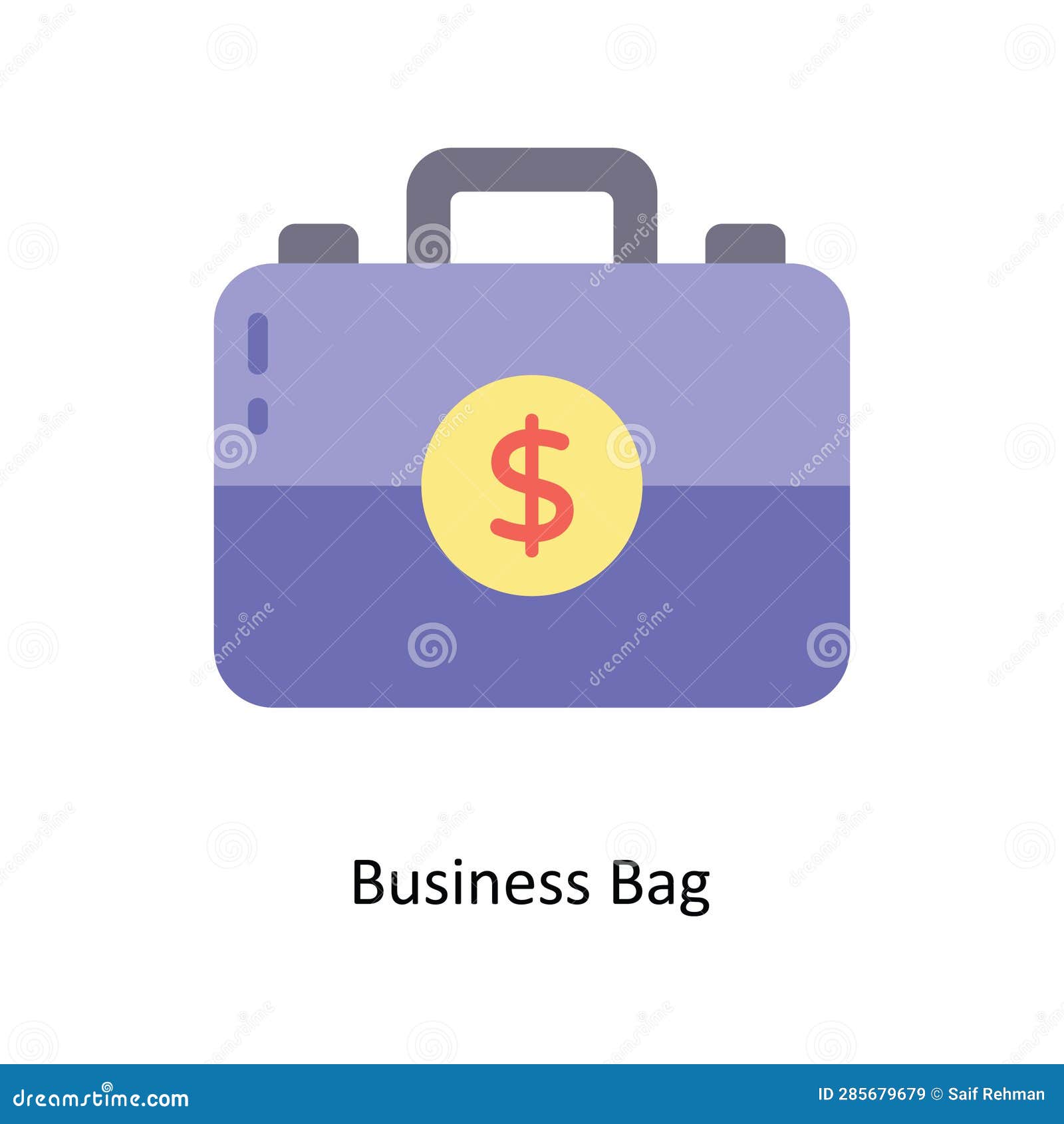 Business Bag Vector Flat Icon Design Illustration. Bank Symbol on White ...
