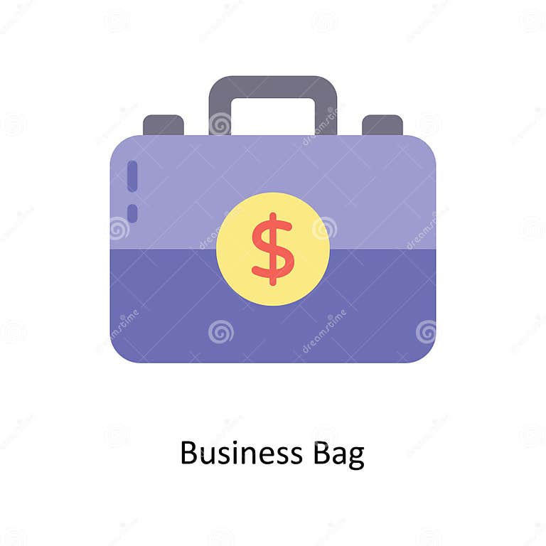 Business Bag Vector Flat Icon Design Illustration. Bank Symbol on White ...