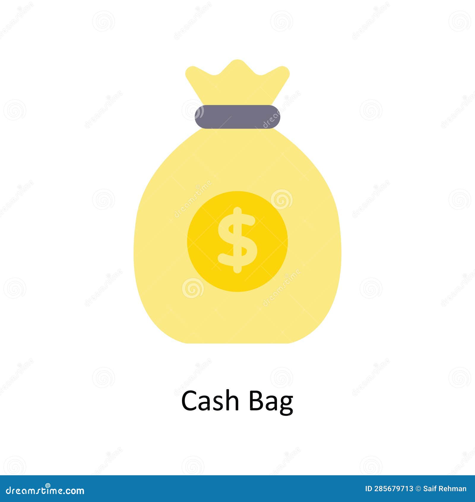 Cash Bag Vector Flat Icon Design Illustration. Bank Symbol on White ...