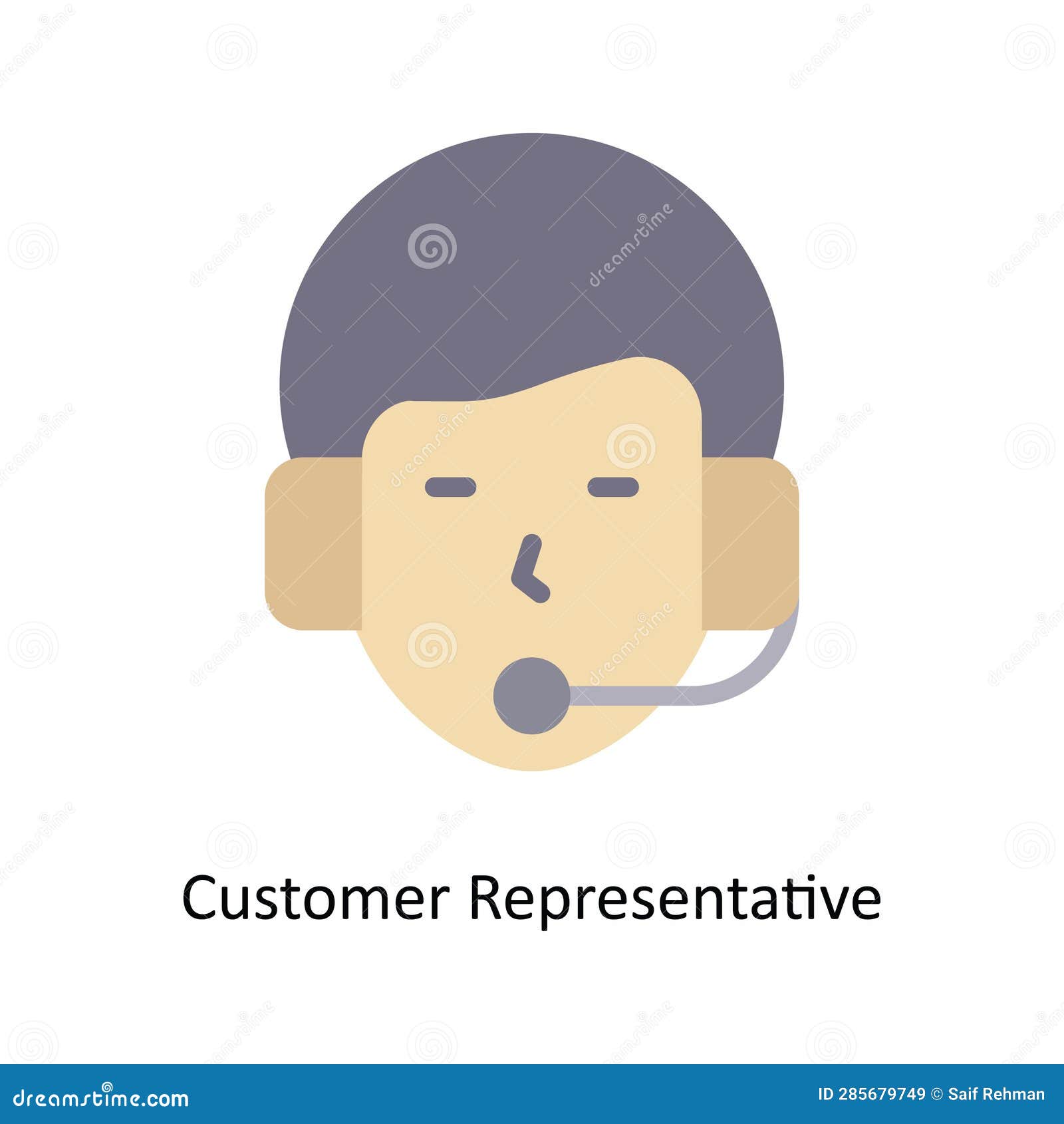 Customer Representative Vector Flat Icon Design Illustration. Bank ...