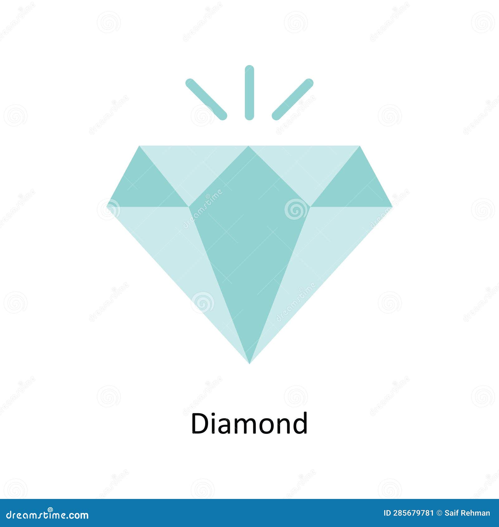 Diamond Vector Flat Icon Design Illustration. Bank Symbol on White ...