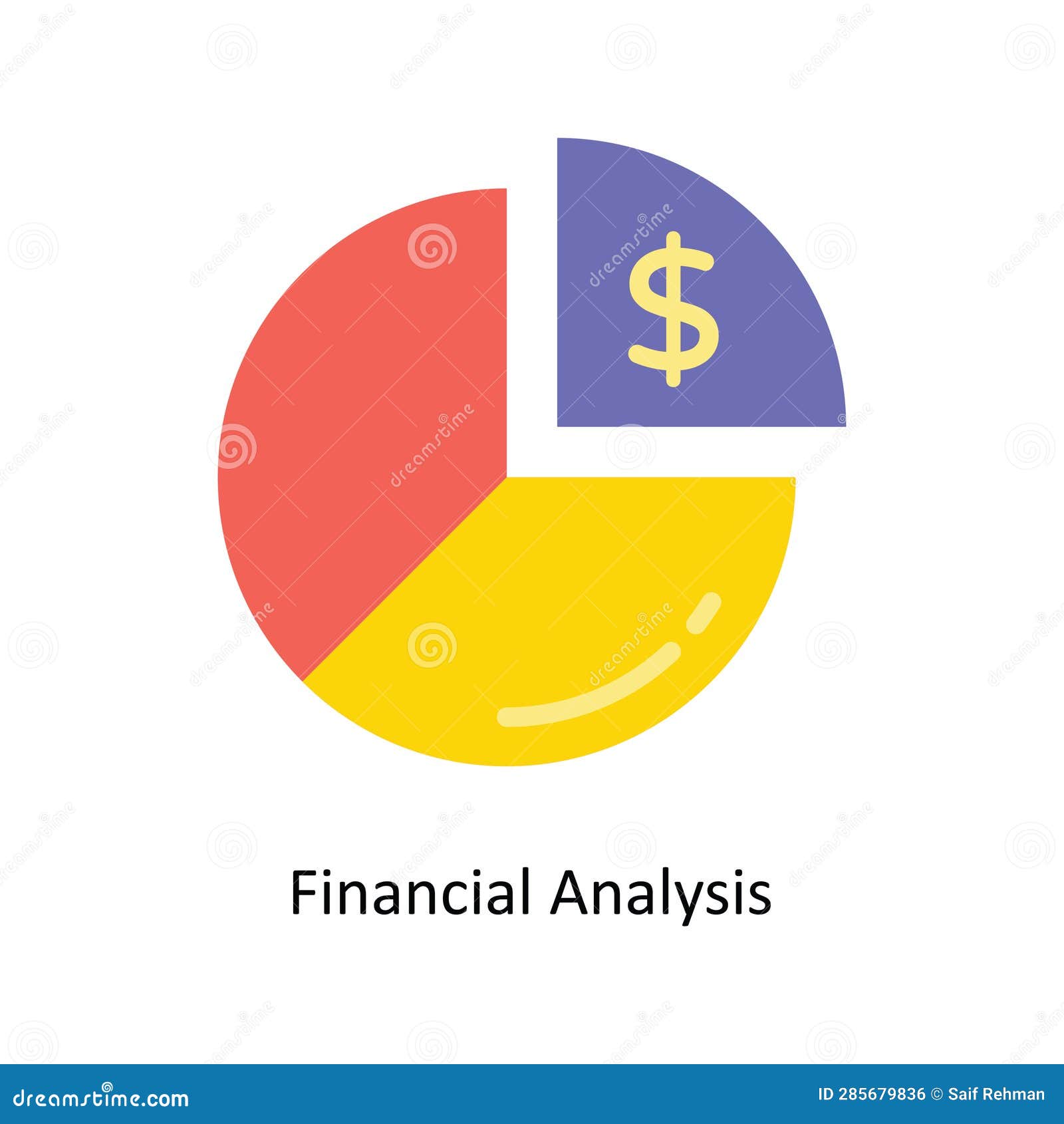 Financial Analysis Vector Flat Icon Design Illustration. Bank Symbol on ...