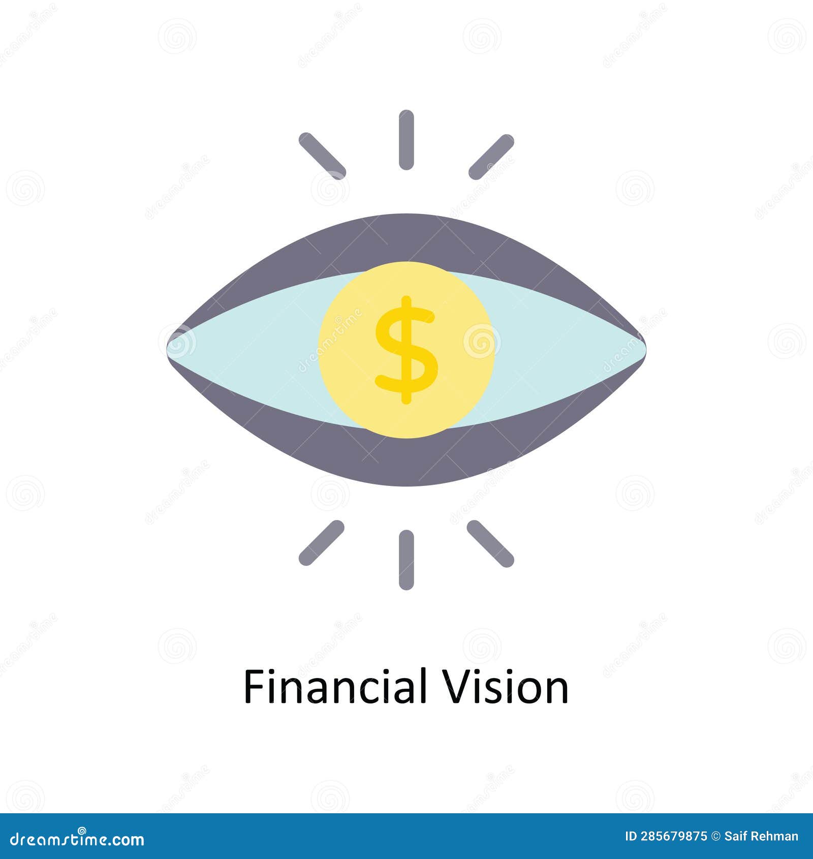 Financial Vision Vector Flat Icon Design Illustration. Bank Symbol on ...