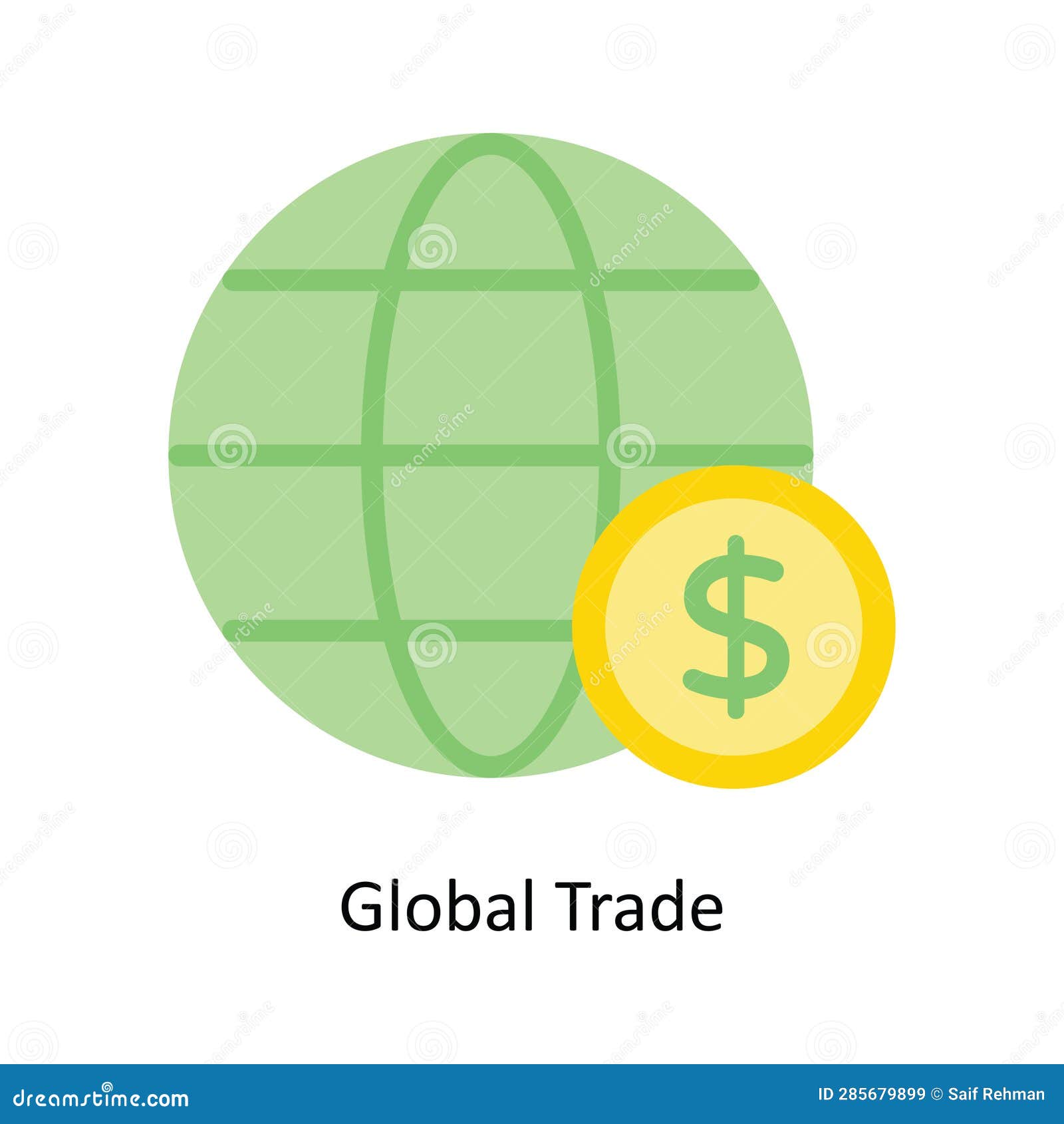 Global Trade Vector Flat Icon Design Illustration. Bank Symbol on White ...