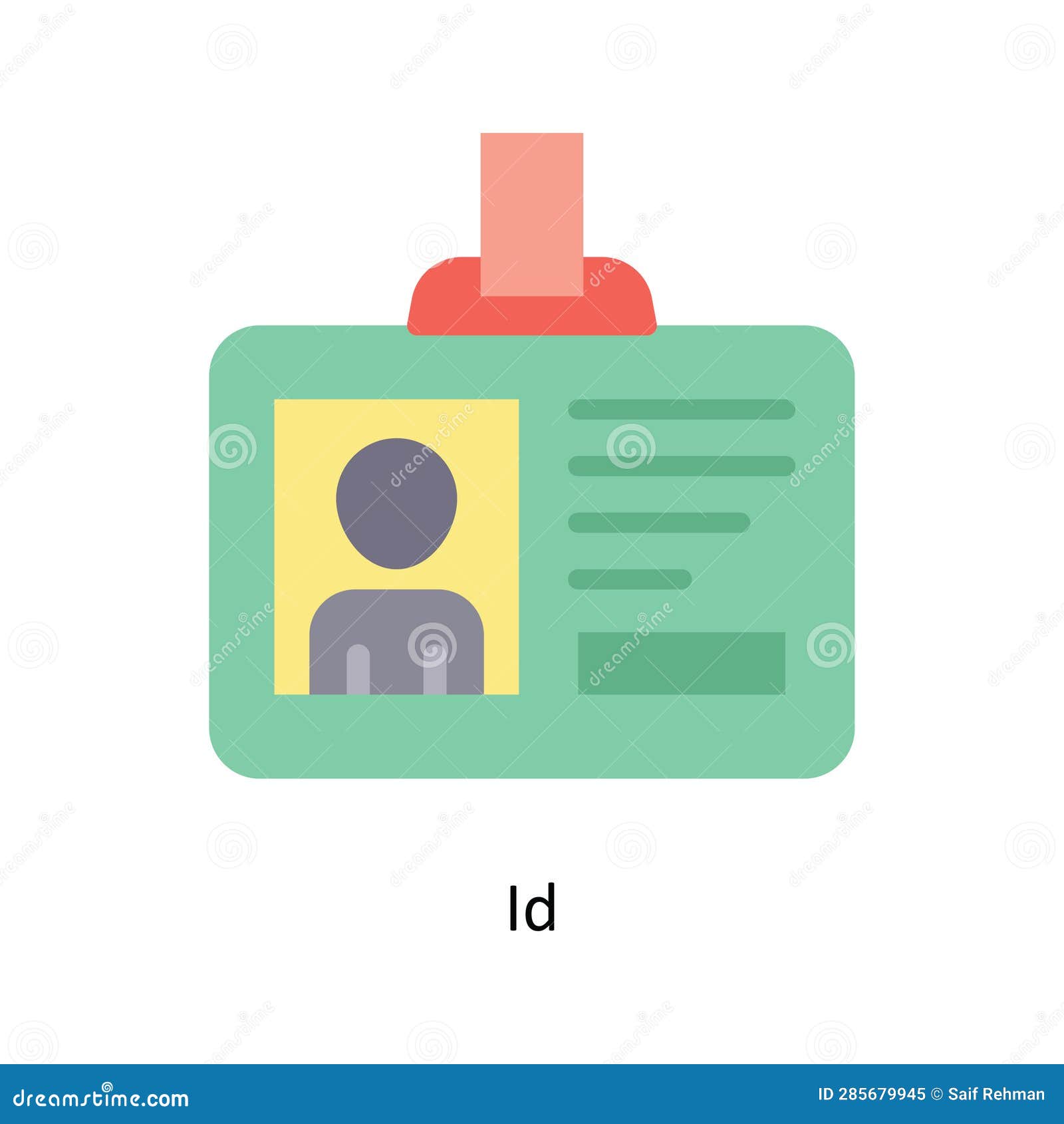 Id Vector Flat Icon Design Illustration. Bank Symbol on White ...