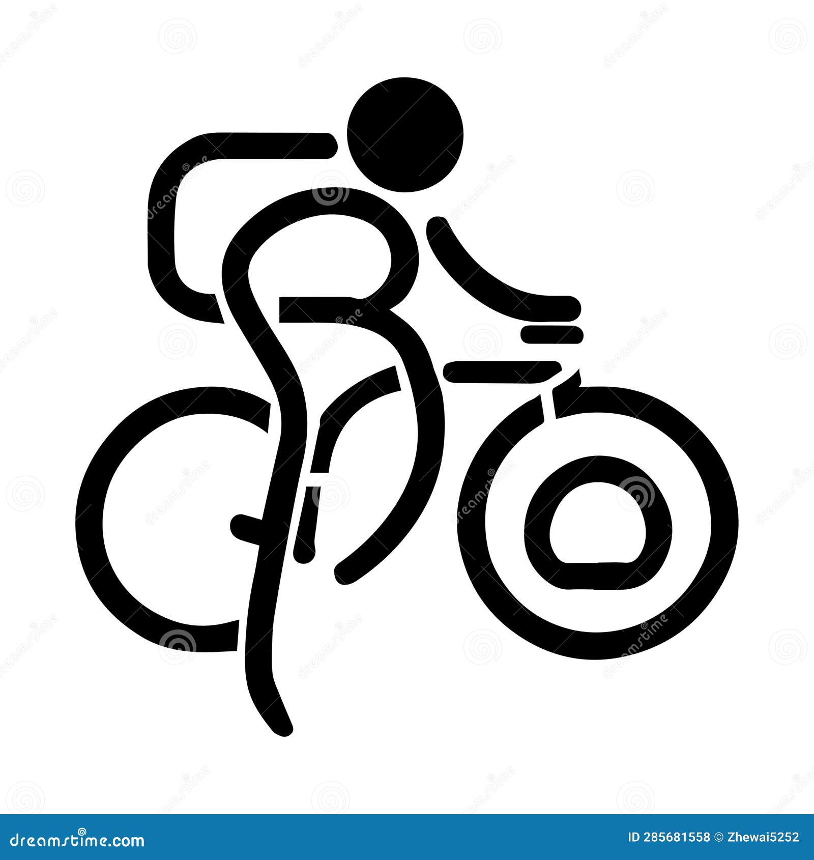 A Rider Riding a Bike, Symbol of a Guy Person Travel To a Place Stock ...
