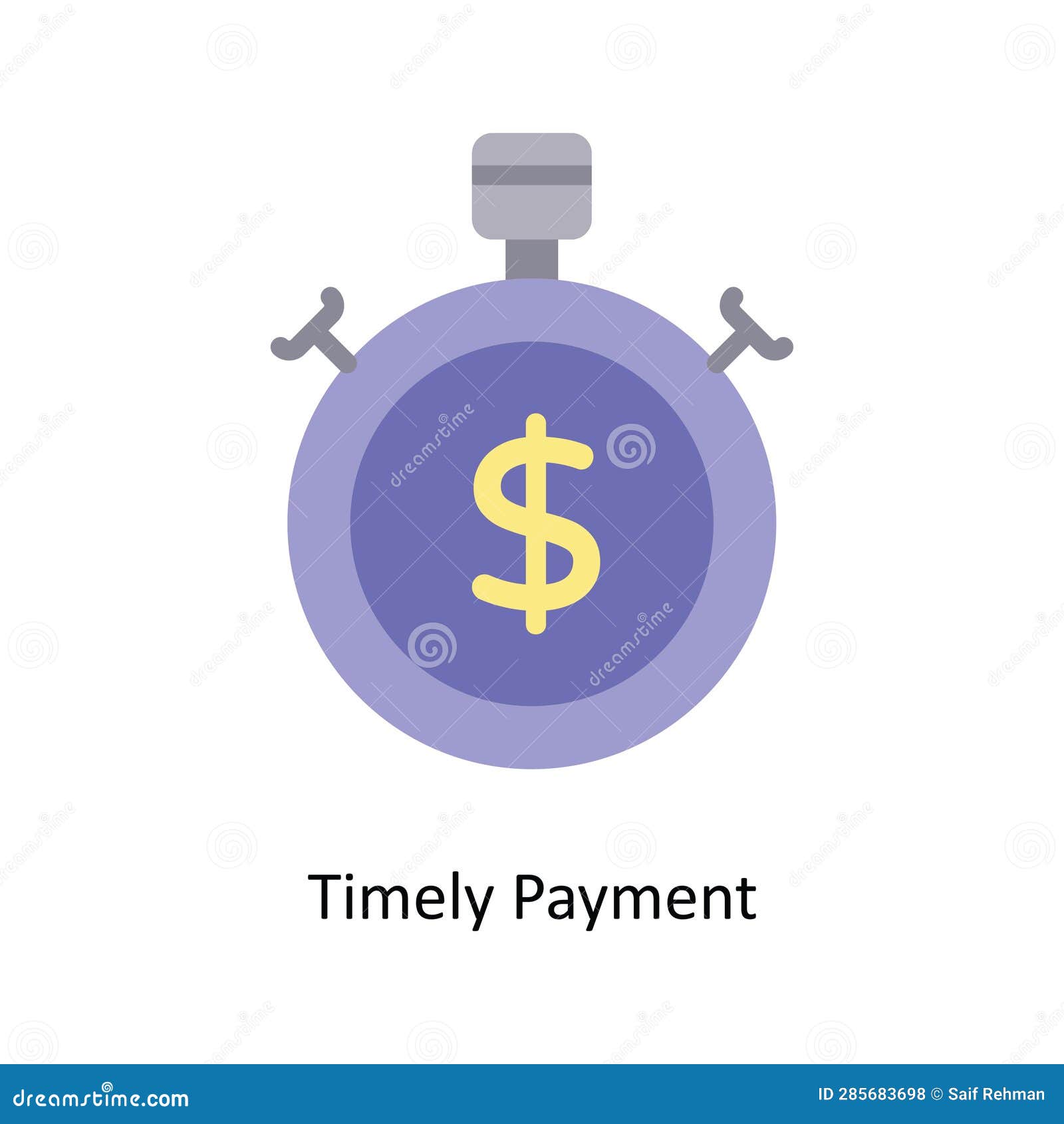 Timely Payment Vector Flat Icon Design Illustration. Bank Symbol on ...