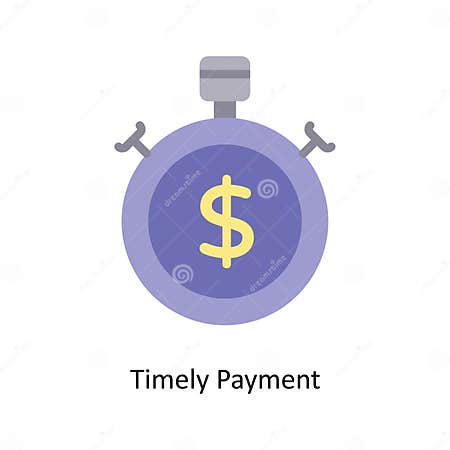Timely Payment Vector Flat Icon Design Illustration. Bank Symbol on ...