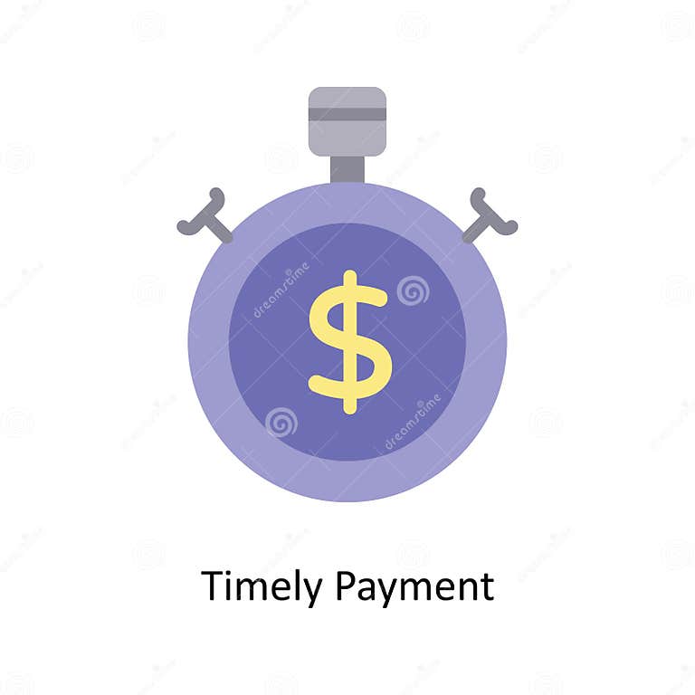 Timely Payment Vector Flat Icon Design Illustration. Bank Symbol on ...