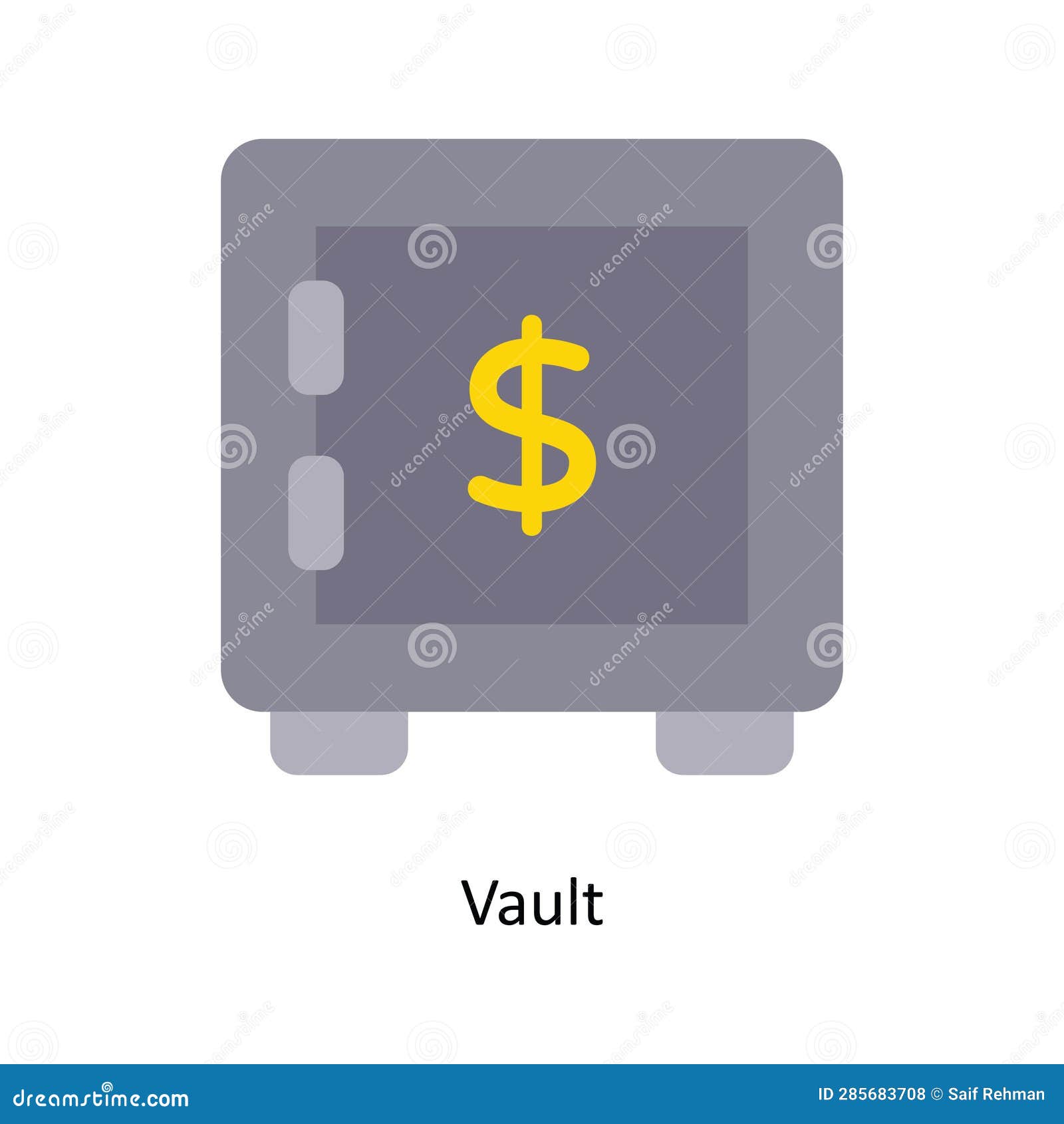 Vault Vector Flat Icon Design Illustration. Bank Symbol on White ...